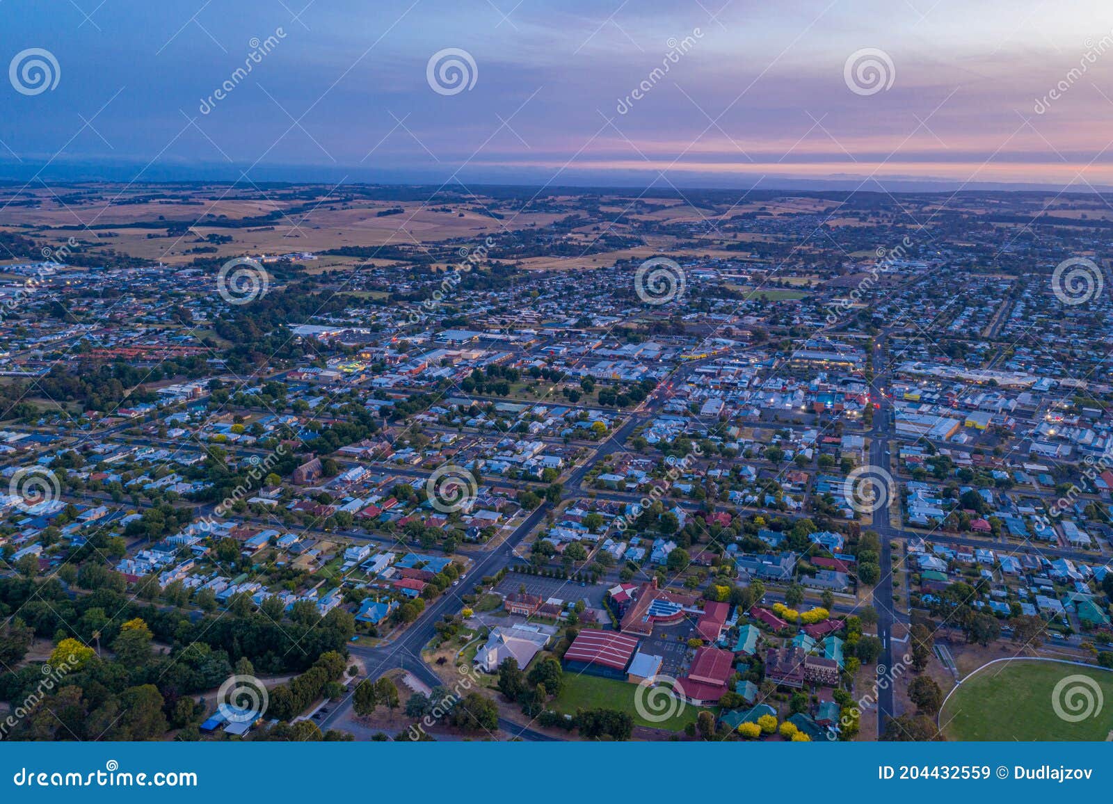 Sunset Over Town Colac in Australia Stock Image - Image of colac ...