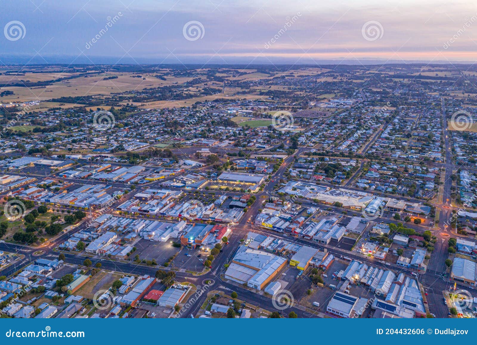 Sunset Over Town Colac in Australia Stock Photo - Image of botanic ...