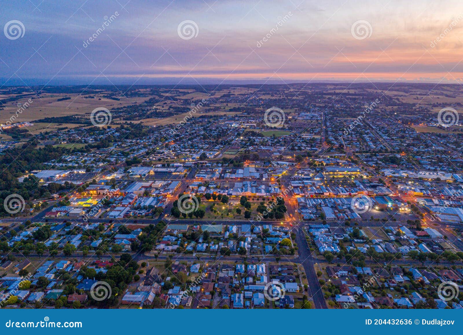Sunset Over Town Colac in Australia Stock Photo - Image of dawn, lake ...