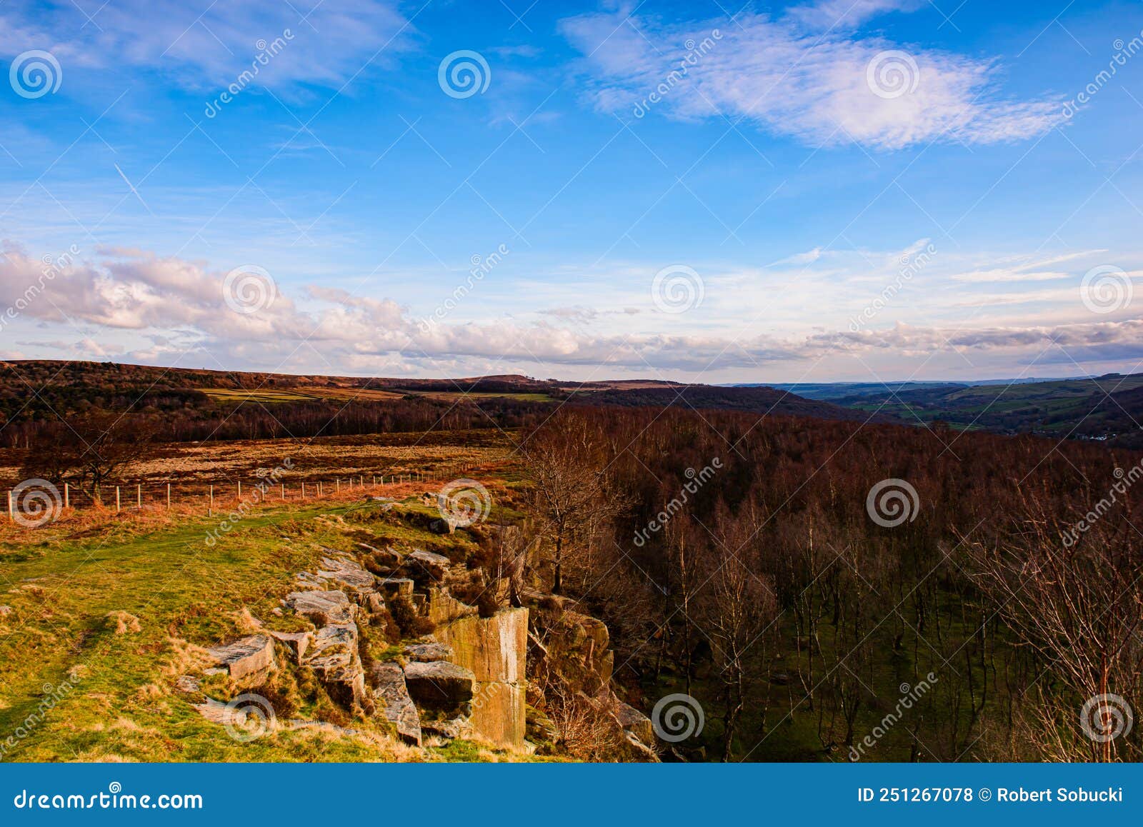 Sunset Over the Valley with Dramatic Clouds. Stock Photo - Image of ...