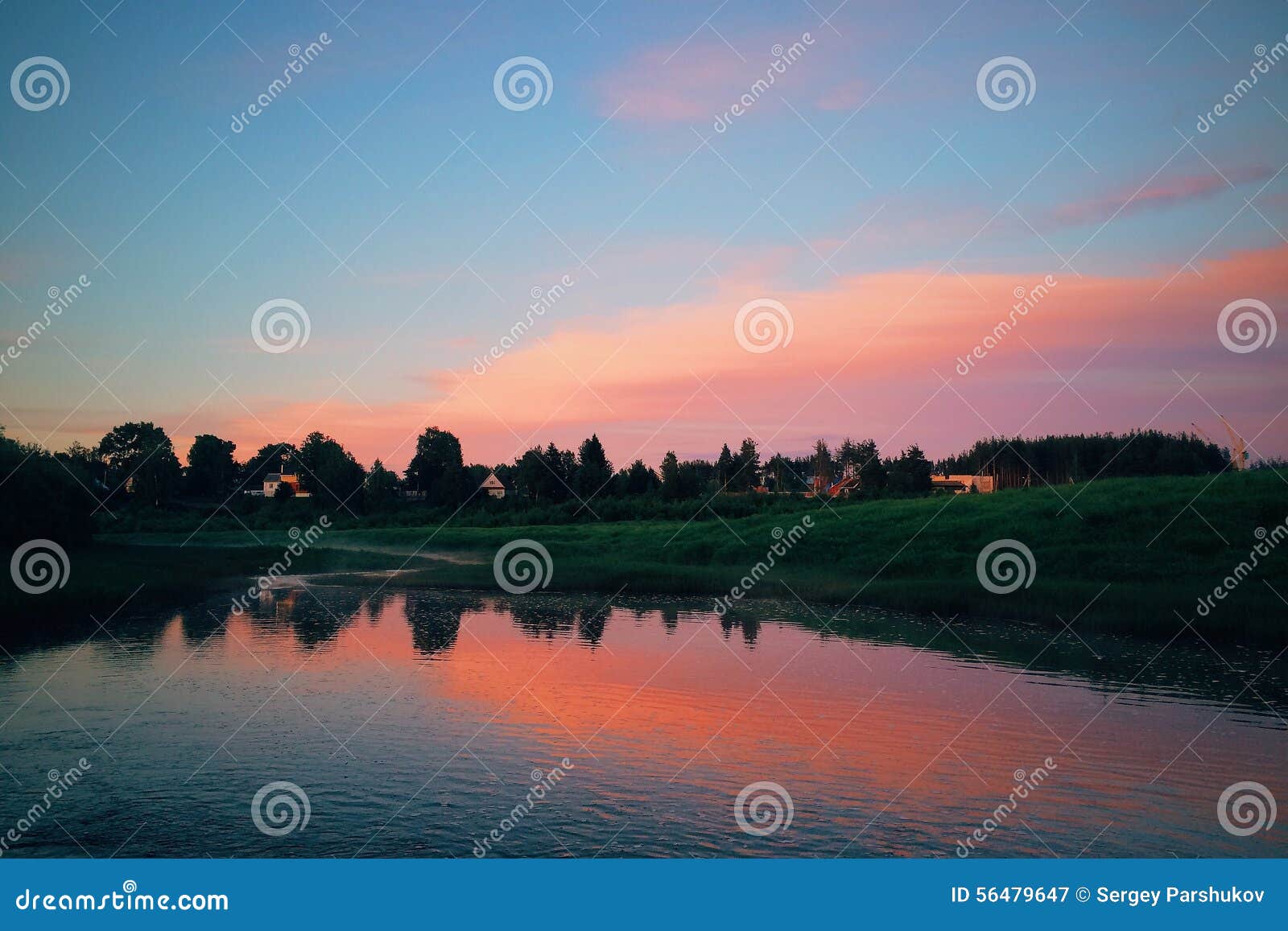 Sunset over the village editorial photography. Image of boat - 56479647