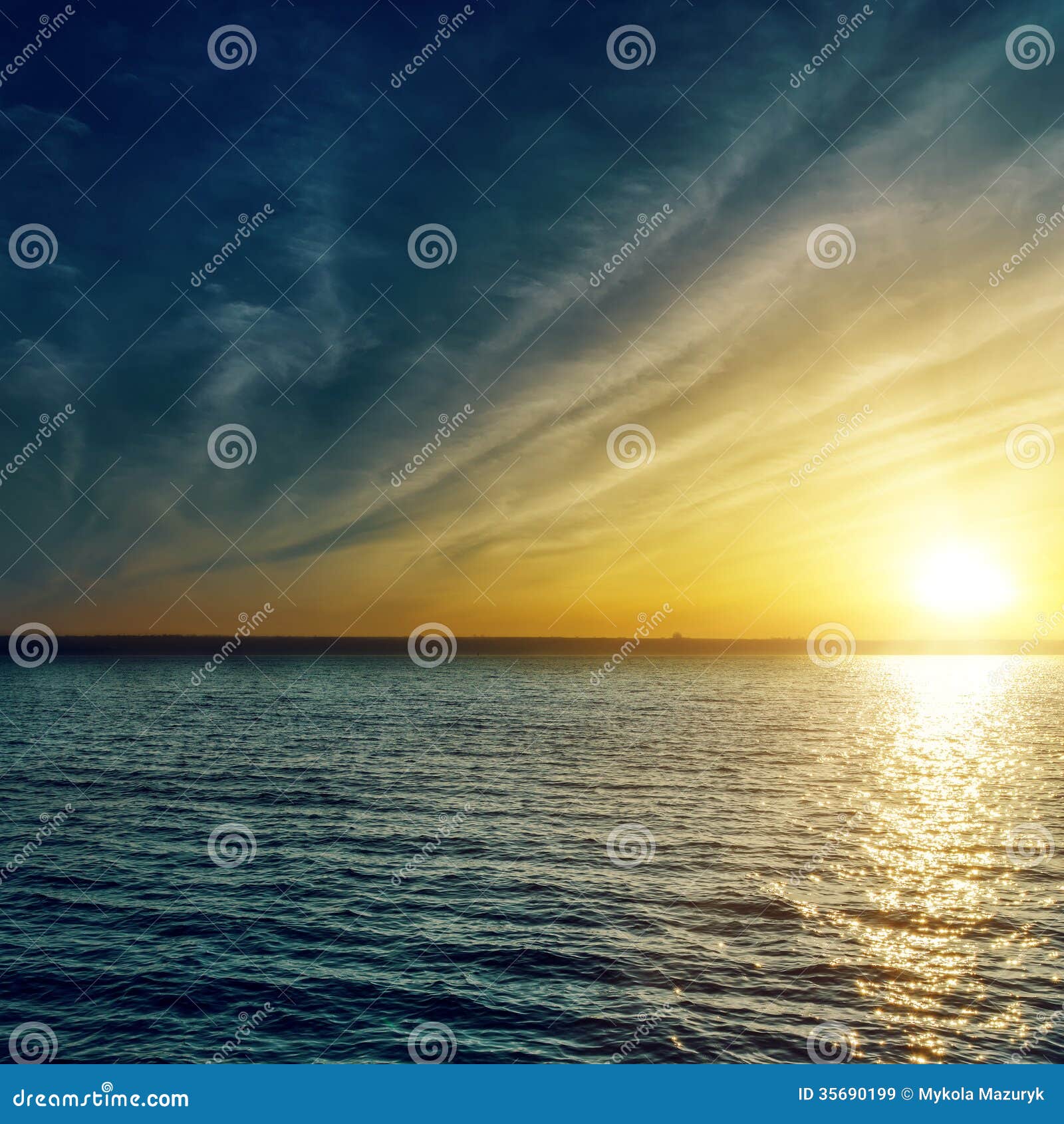 Sunset over water stock image. Image of color, coast - 35690199