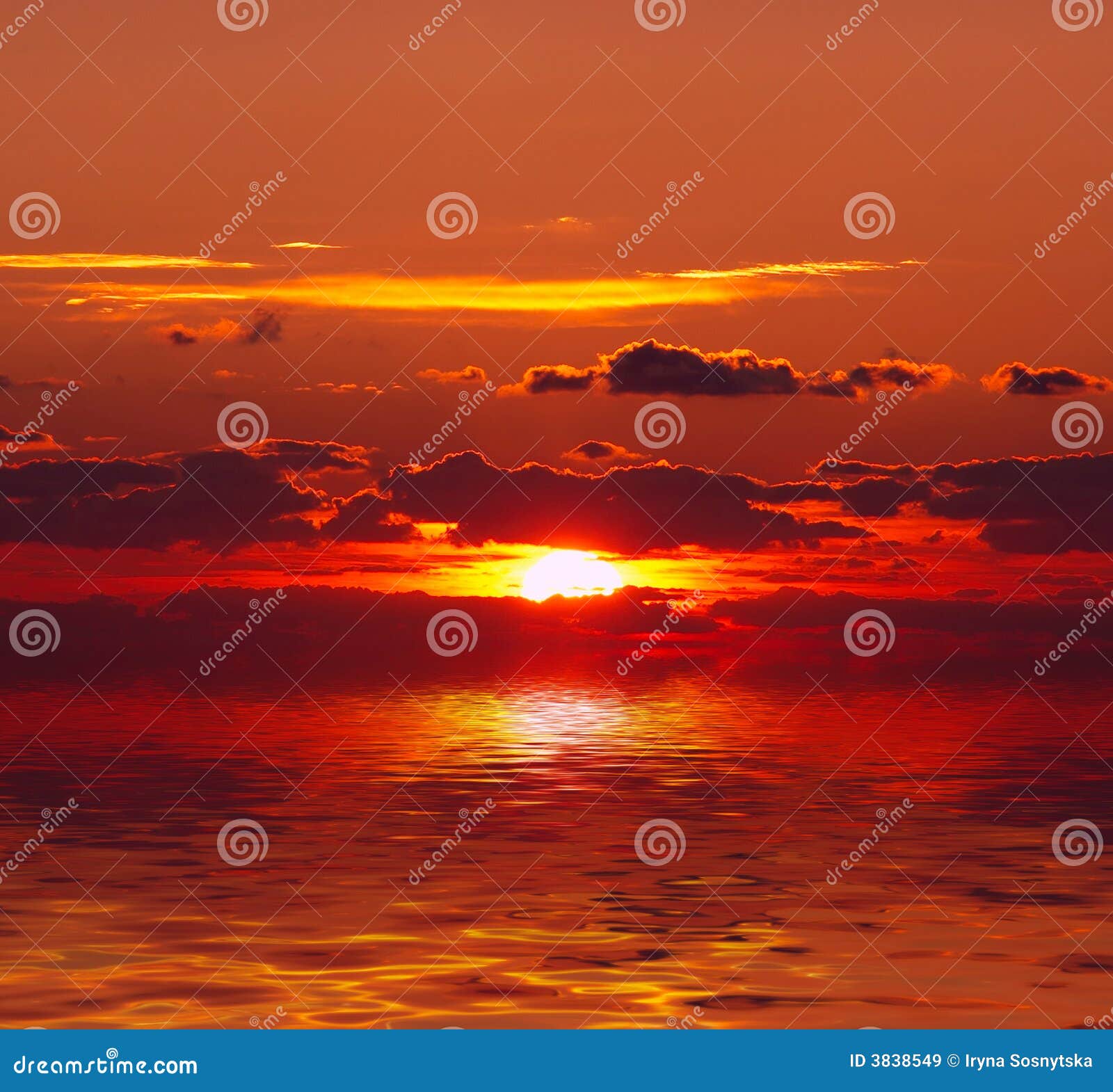 Sunset over water stock image. Image of beach, rendering - 3838549