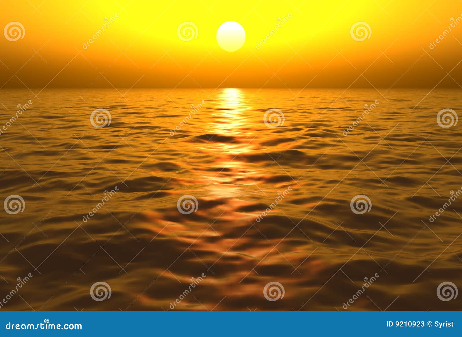 Sunset Over Water Clipart 8