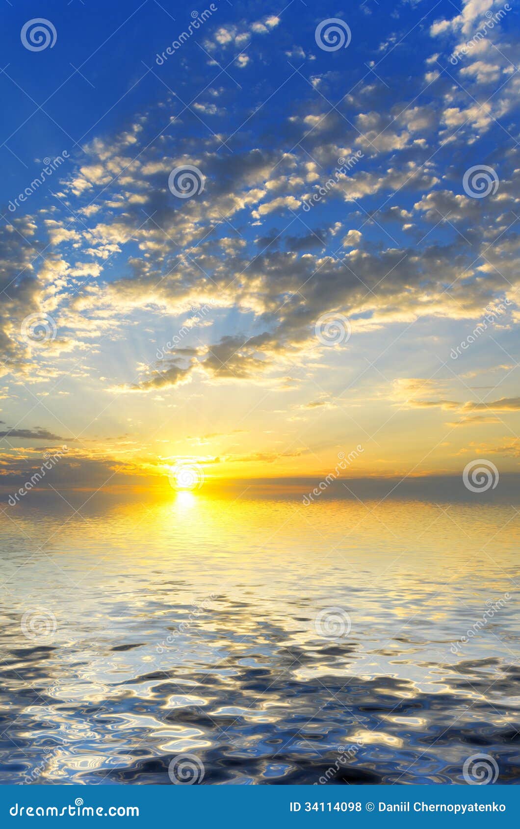 Sunset over water stock photo. Image of imagination, beauty - 34114098