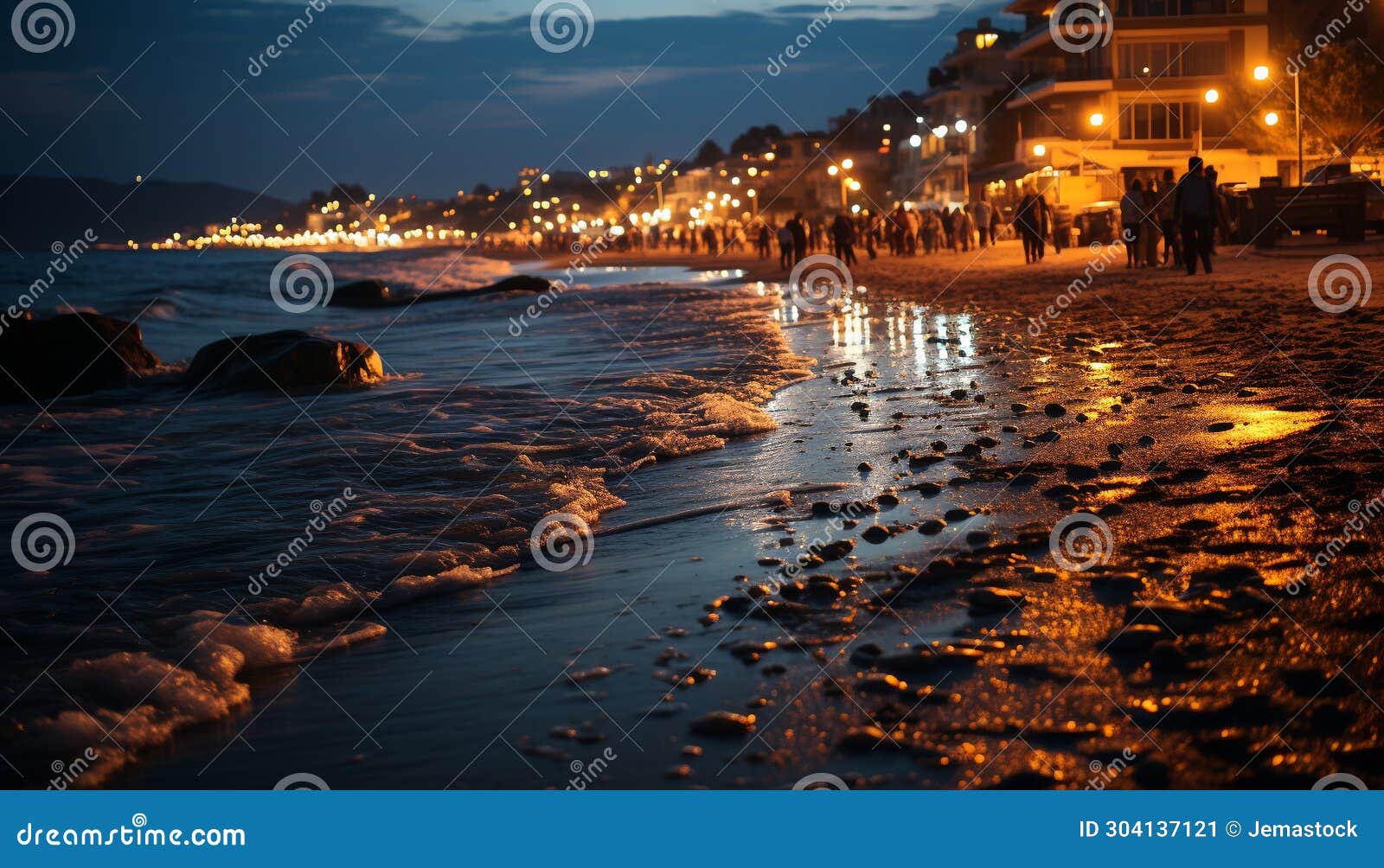 Sunset Over Water, Nature Dusk Painting Masterpiece Generated by AI ...