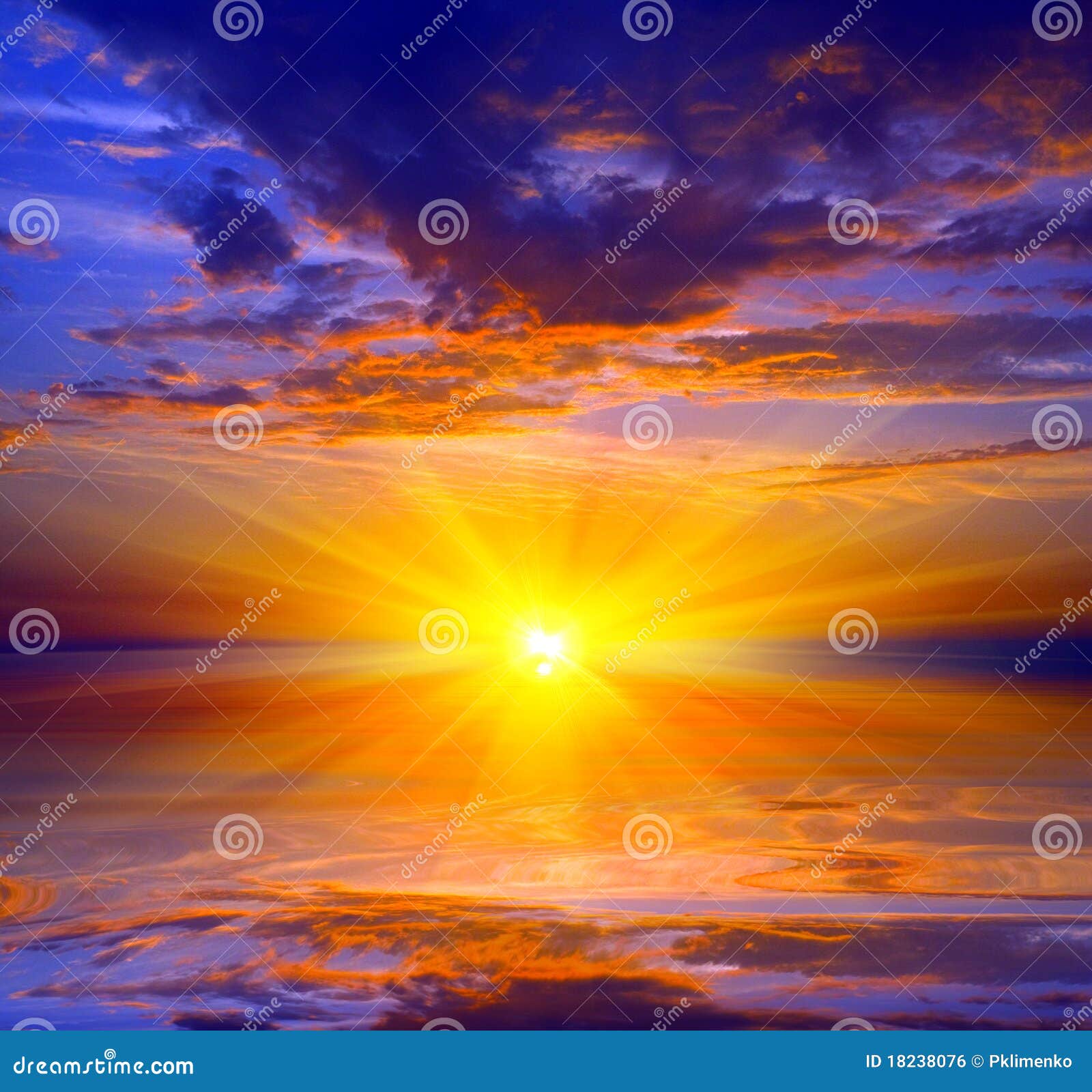 Sunset over water surface stock photo. Image of outdoor - 18238076
