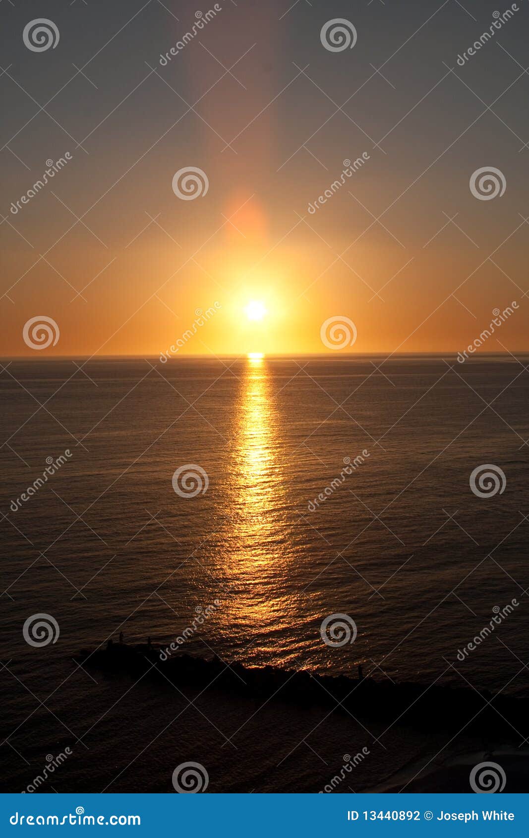 Sunset Over Water with Wave Break Stock Photo - Image of water, dusk ...