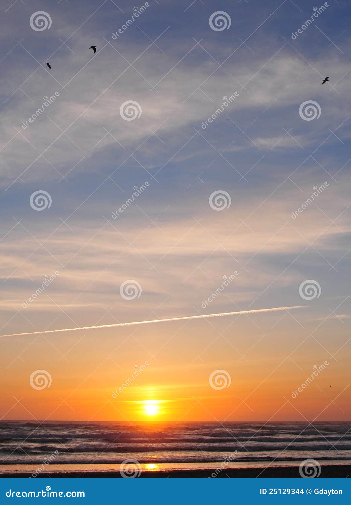 Sunset over waves on beach stock photo. Image of blue - 25129344