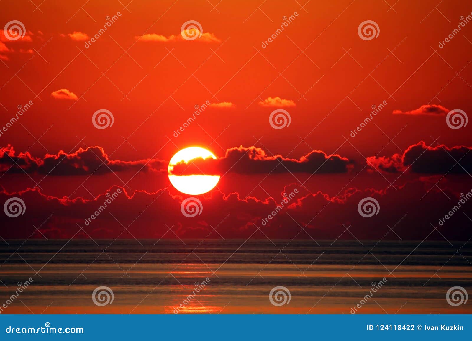 Sunset in the Pacific Ocean. Different Types of Sunset from the Side of ...
