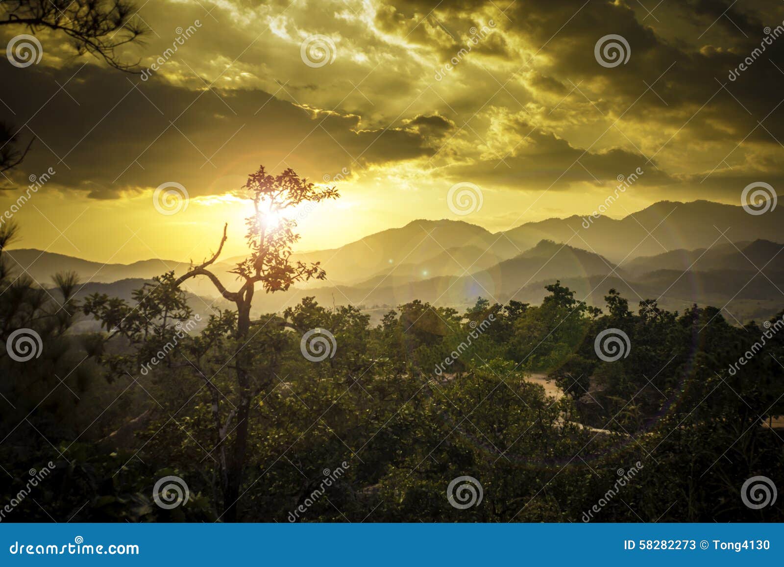 The Sunset at Pai Canyon in Maehongson Thailand Stock Image - Image of ...