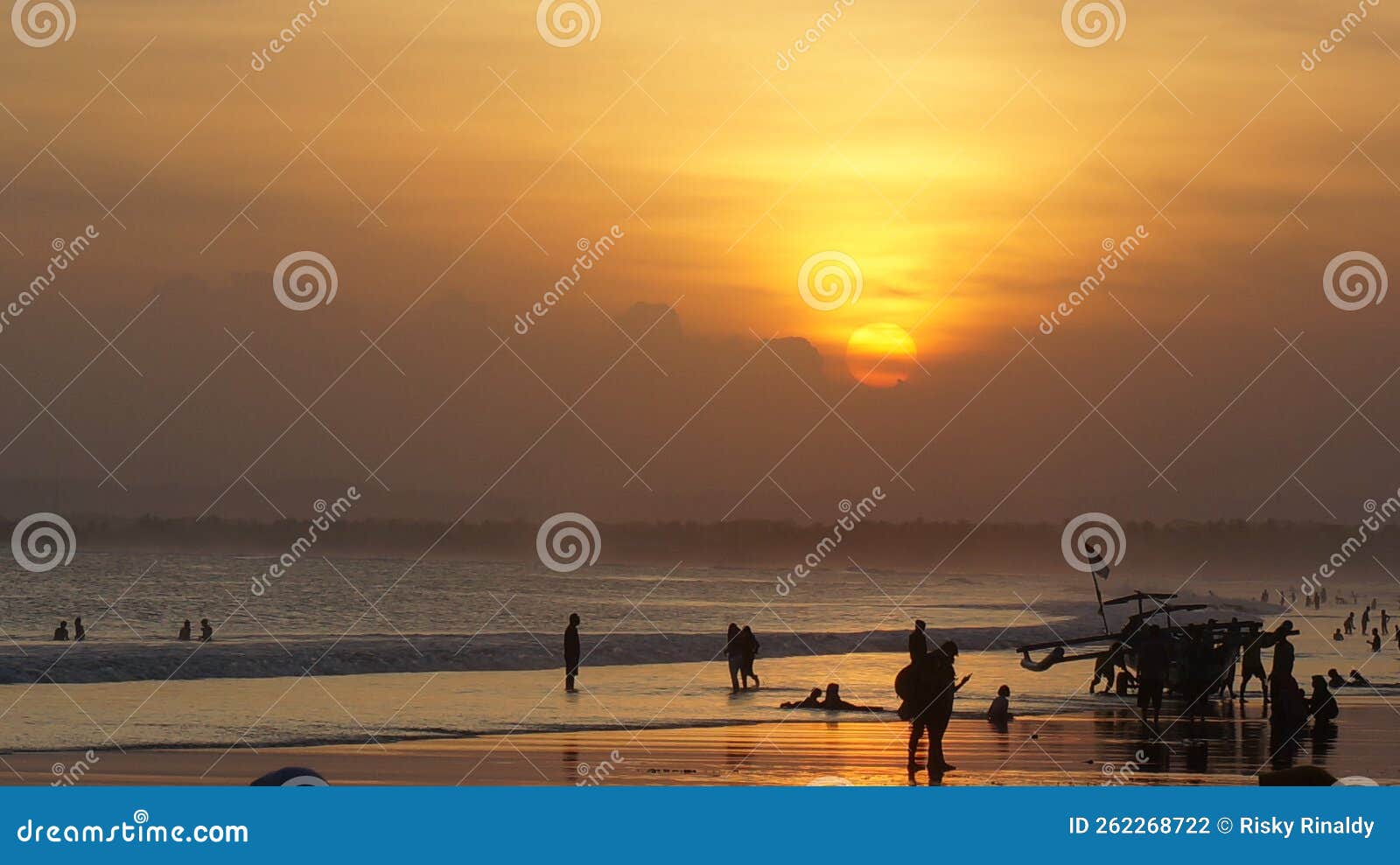 A Sunset at Pangandaran Beach Stock Photo - Image of morning ...