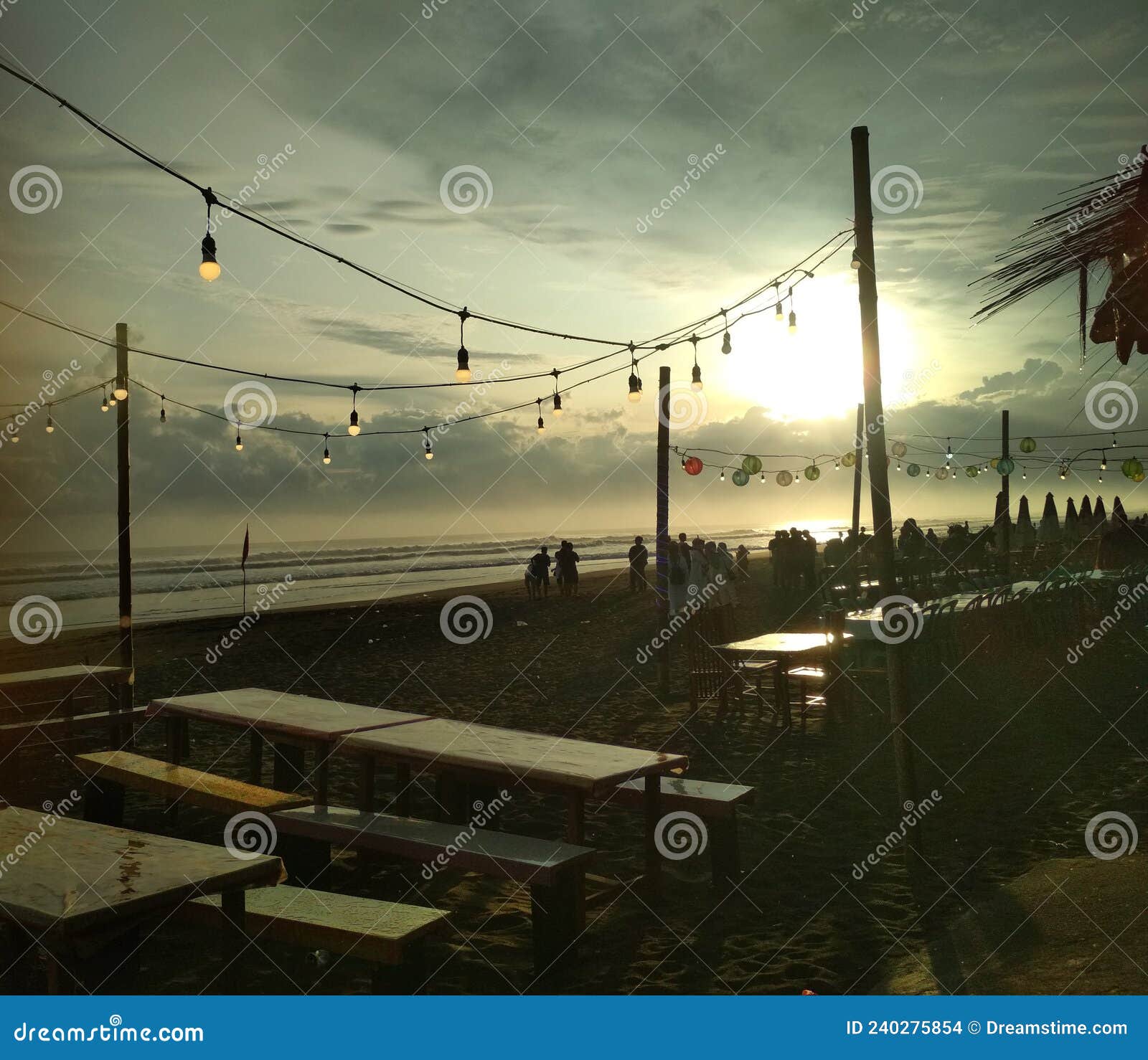 Sunset in Pangandaran Beach Editorial Stock Image - Image of beach31 ...