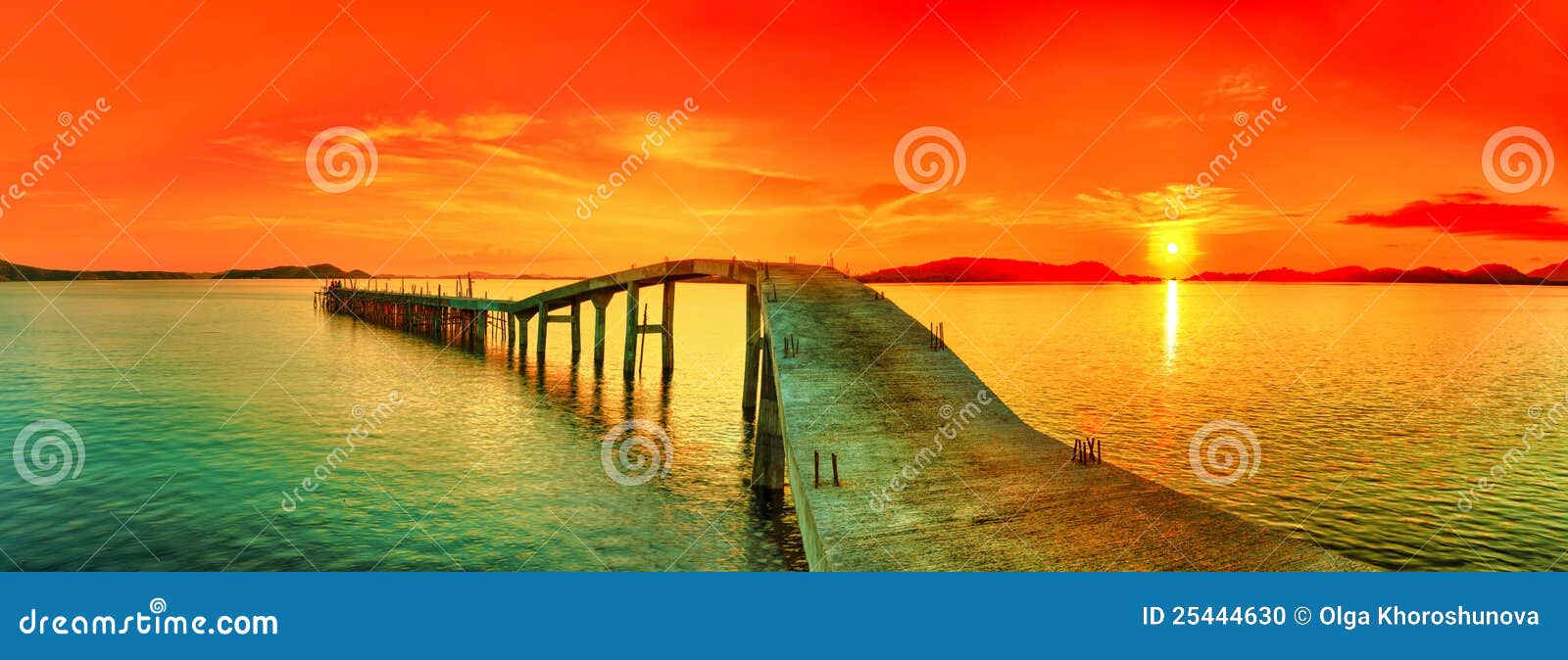 Sunset panorama stock photo. Image of jetty, scenery - 25444630