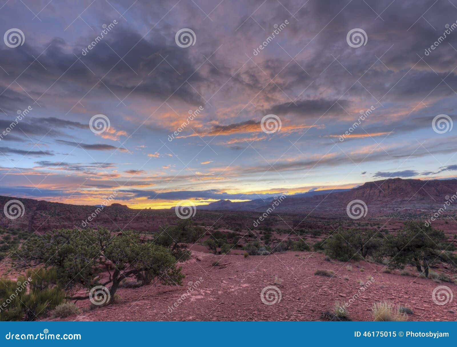 Sunset at Panorama Point Capitol Reef National Park Stock Image - Image ...