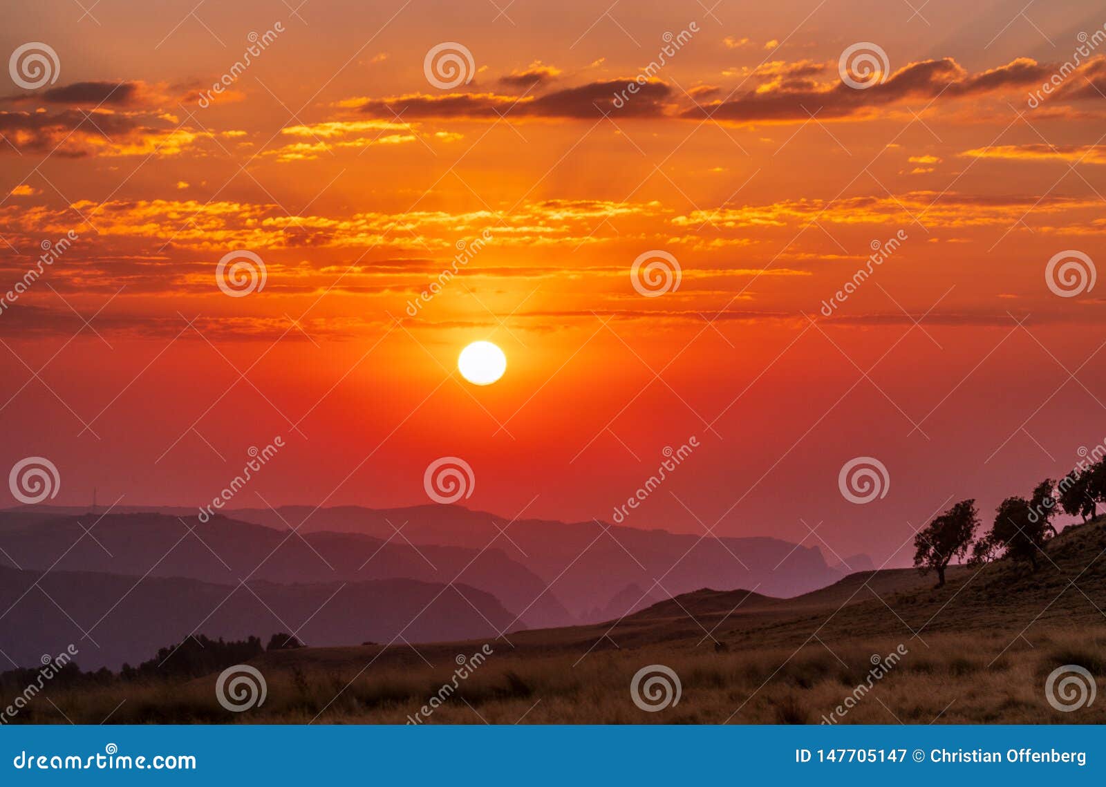Sunset Panorama of Semien Mountains, Ethiopia Stock Image - Image of ...