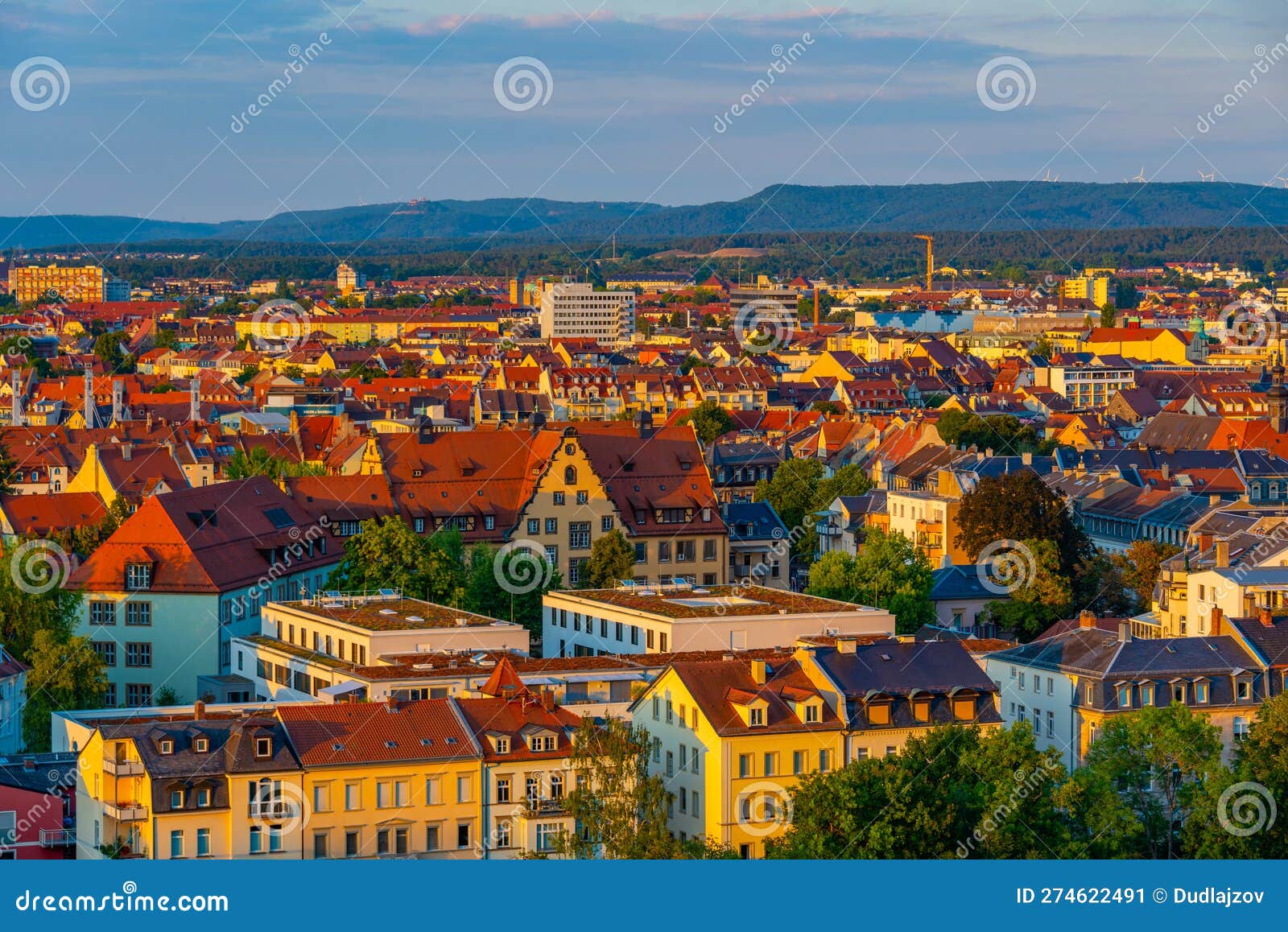 Sunset Panorama View of German Town Bamberg Editorial Photo - Image of ...