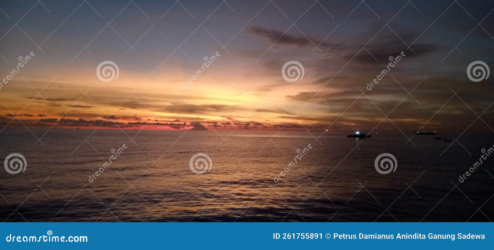Sunset Panoramic in Equator Stock Image - Image of cloudy, moon: 261755891