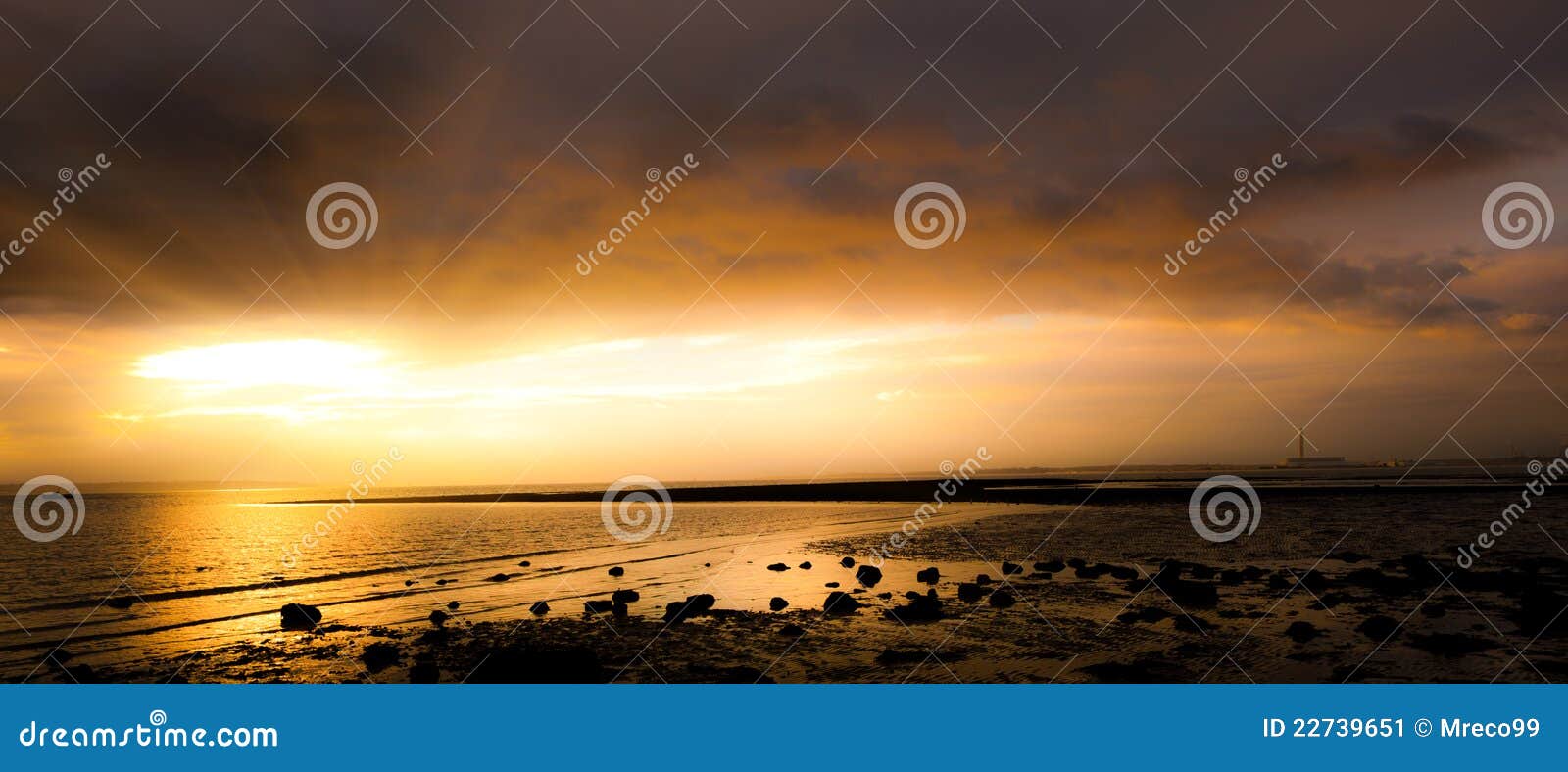 Sunset Panoramic Sea Shore at Meon Beach Stock Image - Image of angle ...
