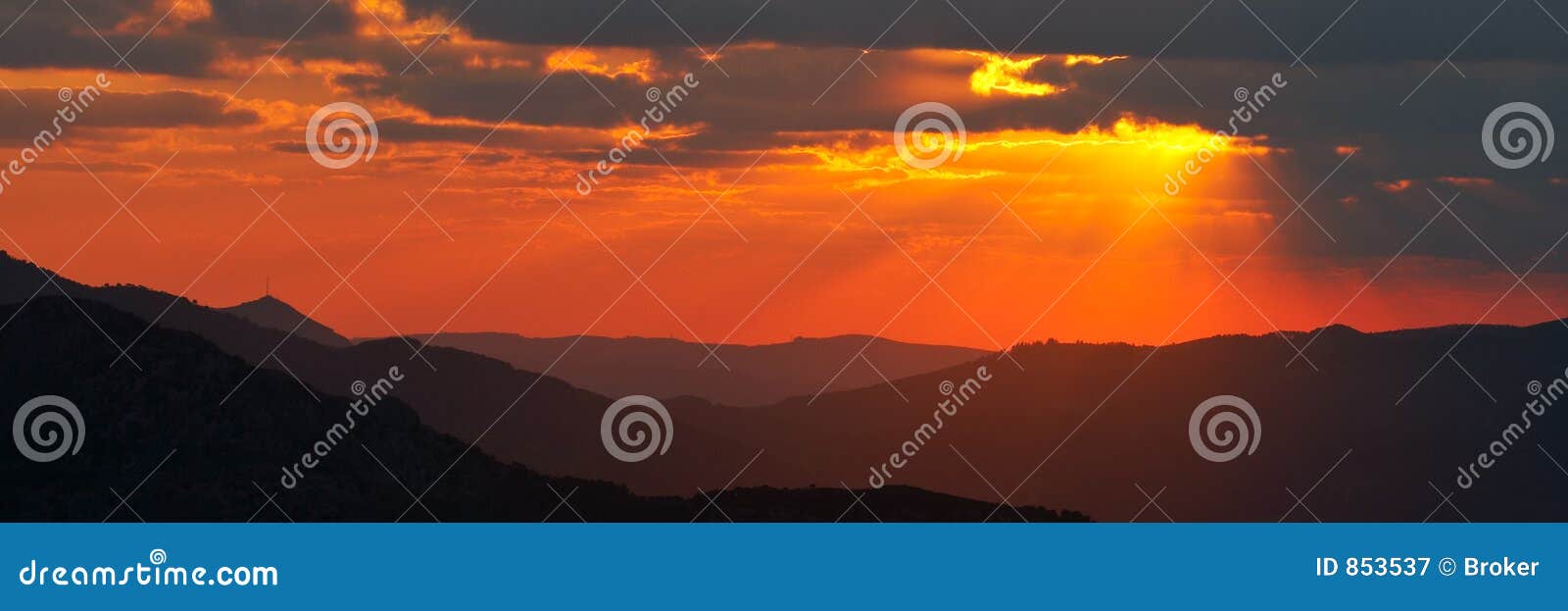 Sunset Panoramic of Spring Season Stock Image - Image of alpine ...
