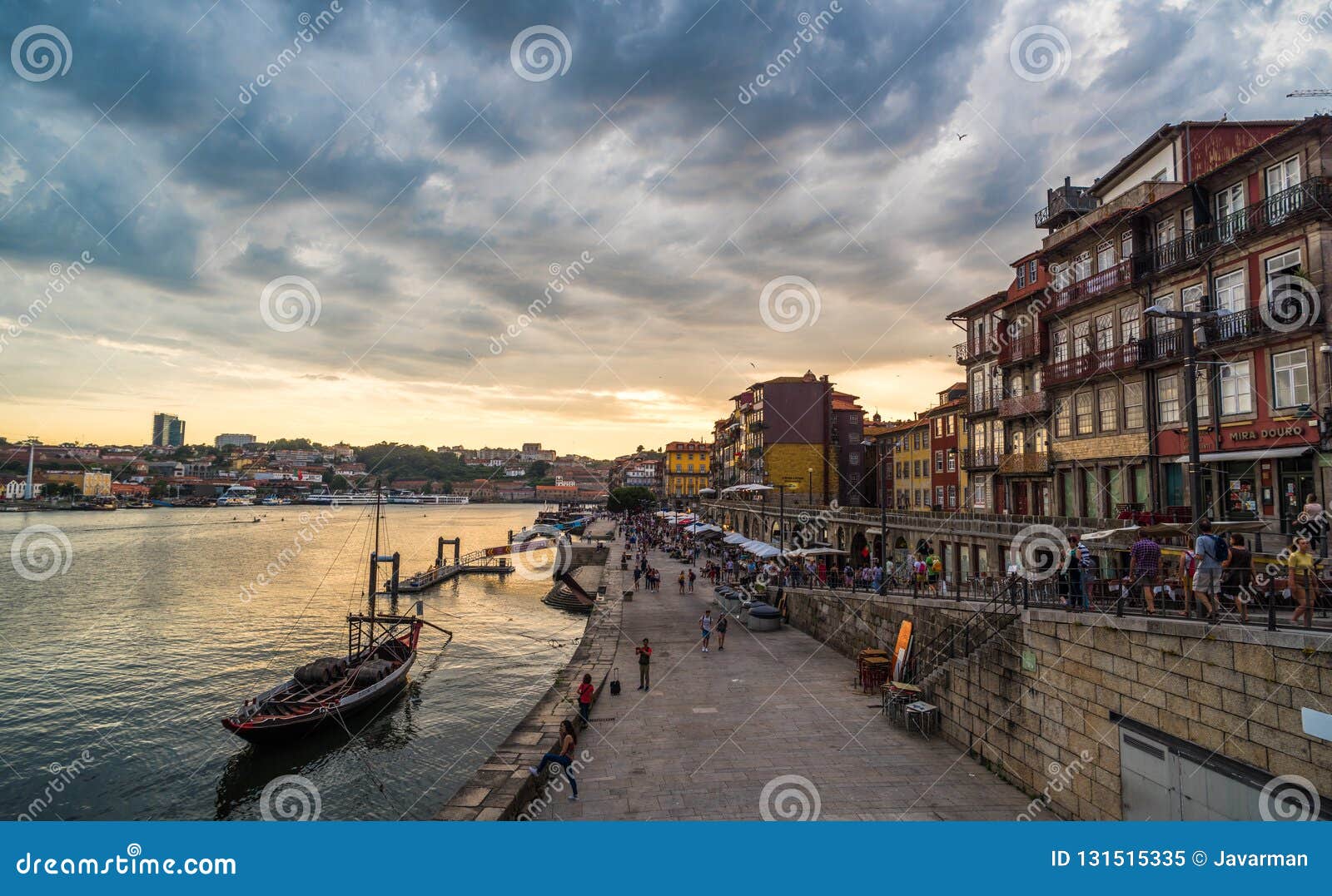 Sunset Panoramic View of Porto Waterfront, Portugal Editorial Image ...