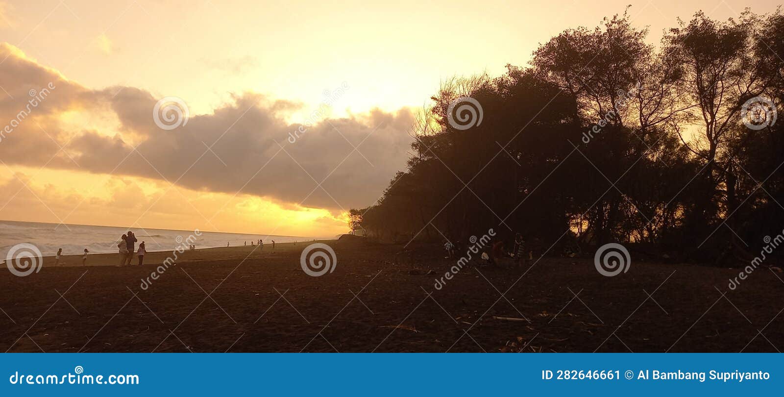 Sunset at Pantai Cemara Beach Stock Image - Image of cemara, sunrise ...