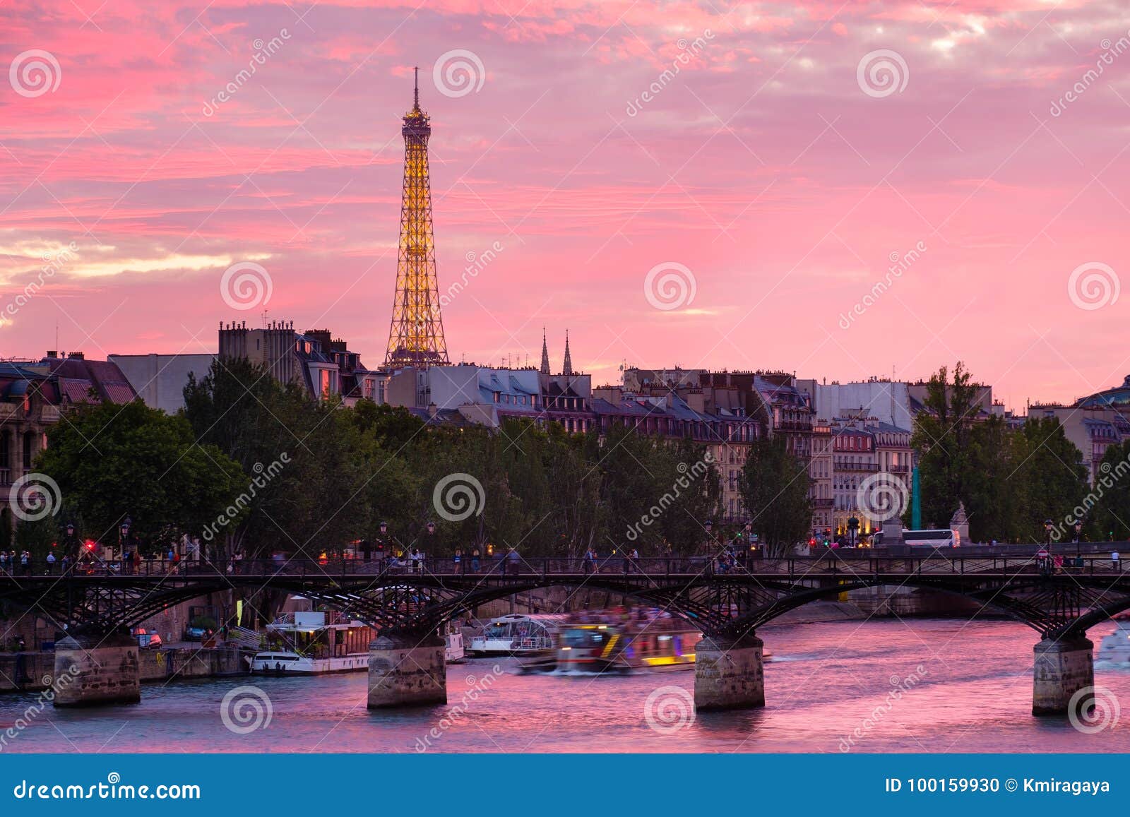 Sunset in Paris Over the River Seine Editorial Image - Image of ...
