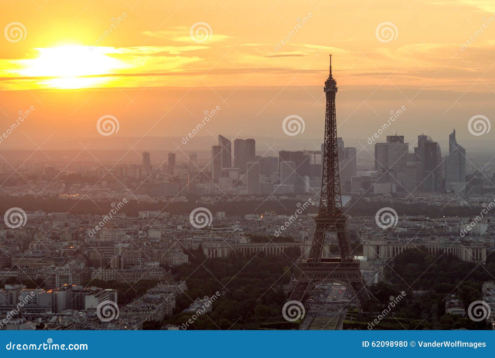 Sunset Paris stock photo. Image of famous, landscape - 62098980