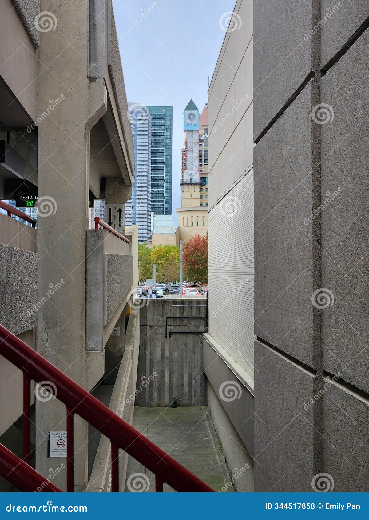 Sunset Parking Garage Corner Stock Photo - Image of wall, parking ...