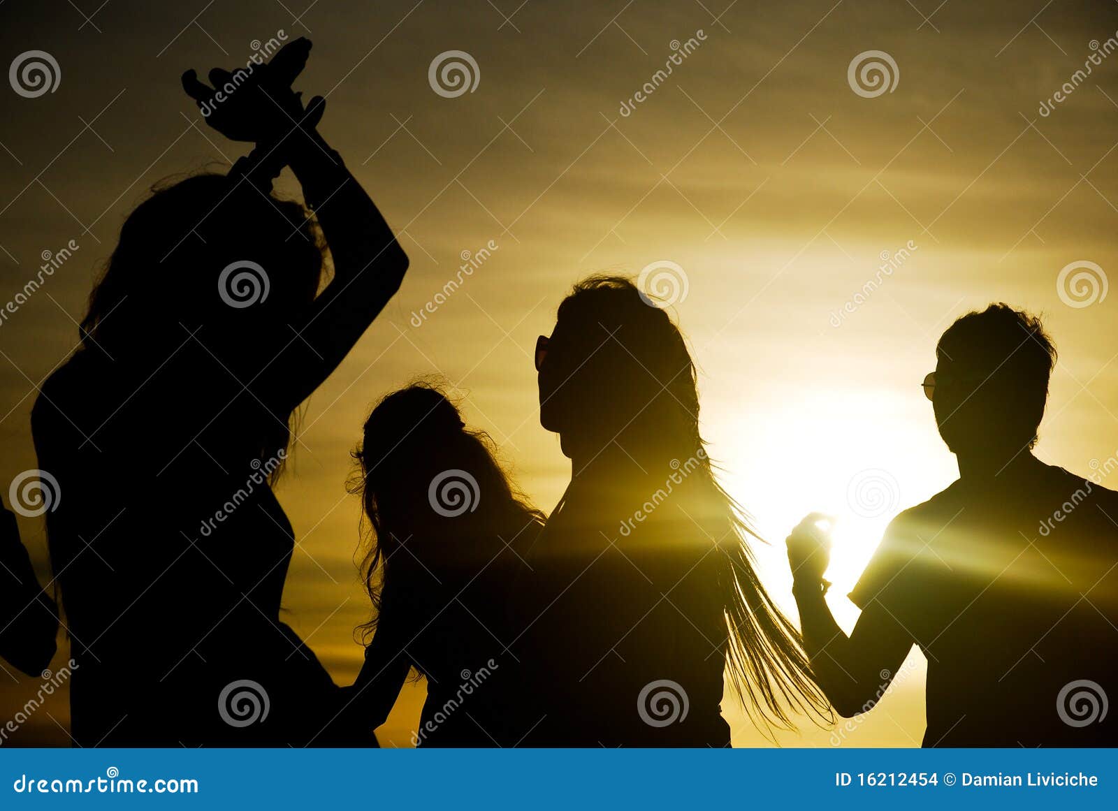 Sunset party stock photo. Image of ocean, hippies, love - 16212454
