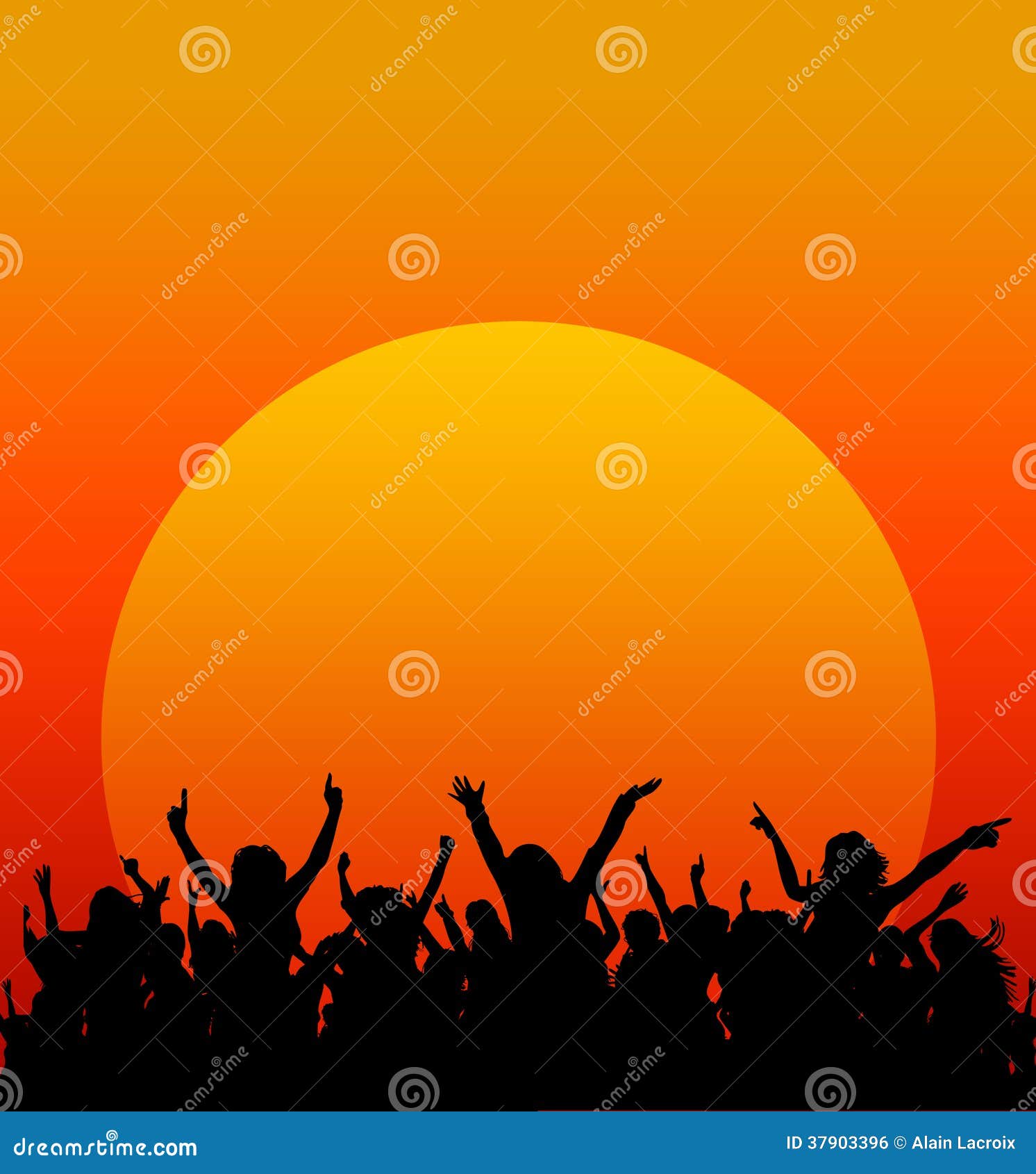 Sunset party stock illustration. Illustration of cheerful - 37903396