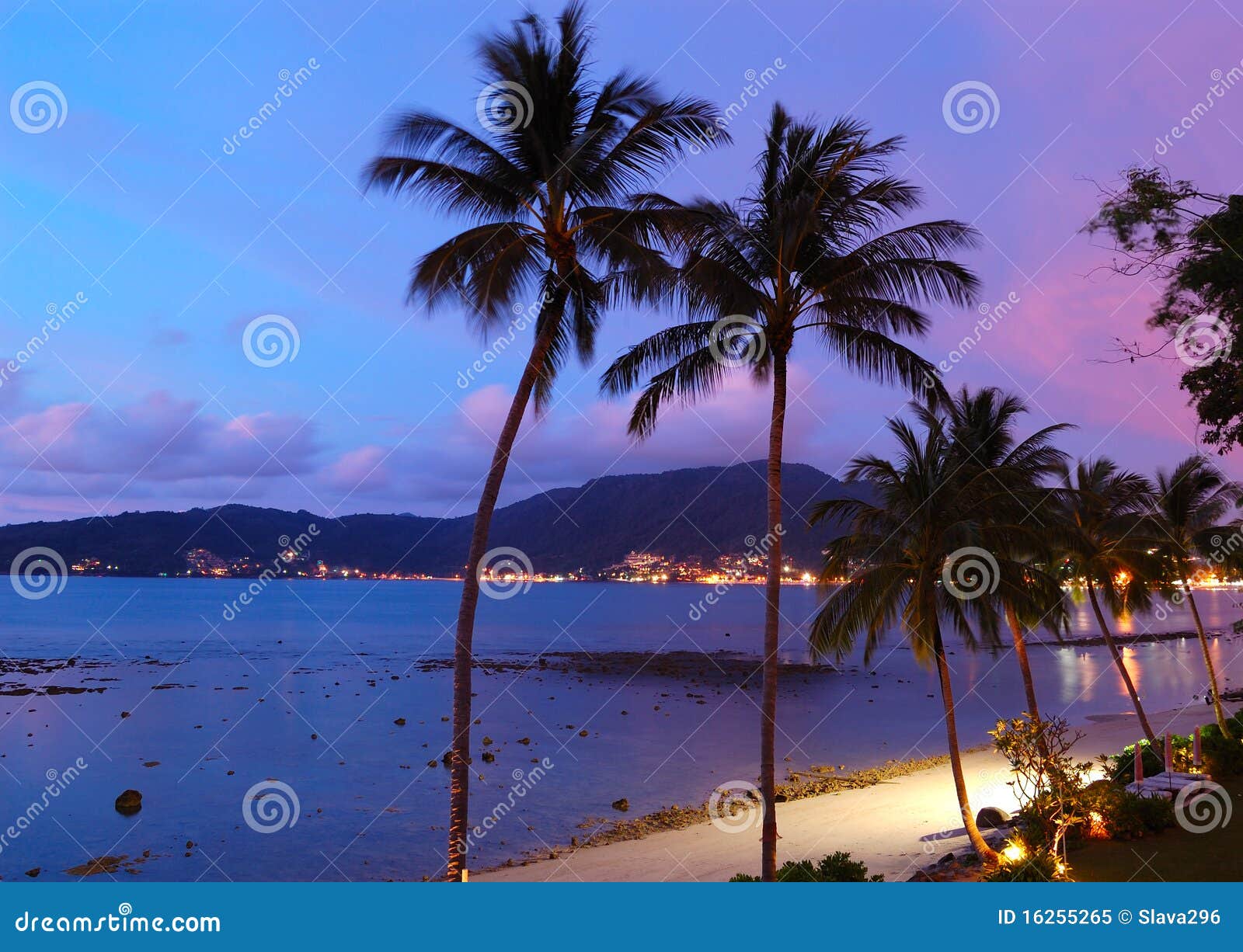 Sunset at the Patong beach stock image. Image of luxurious - 16255265