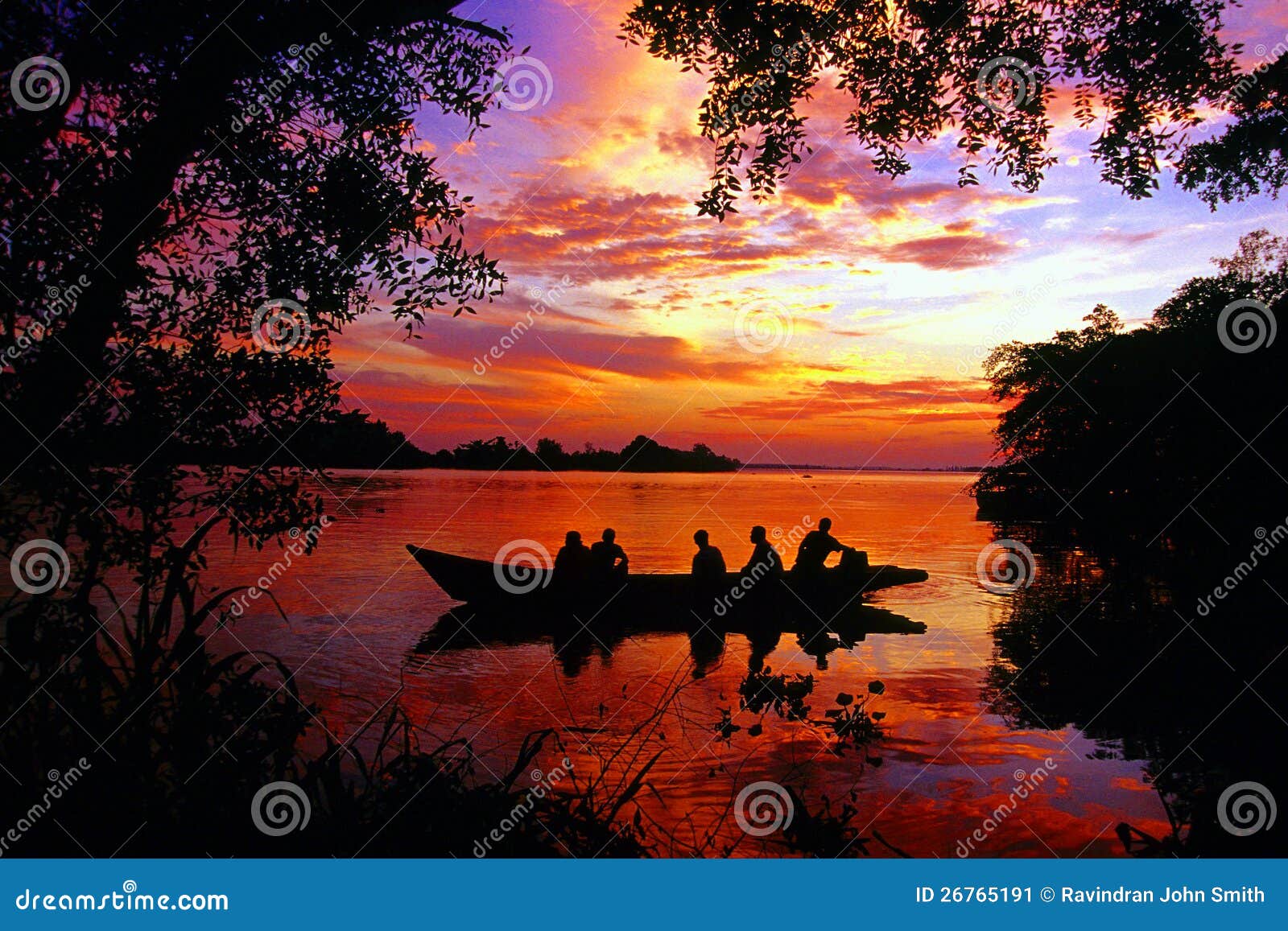 Sunset at Perak River stock image. Image of malaysia - 26765191