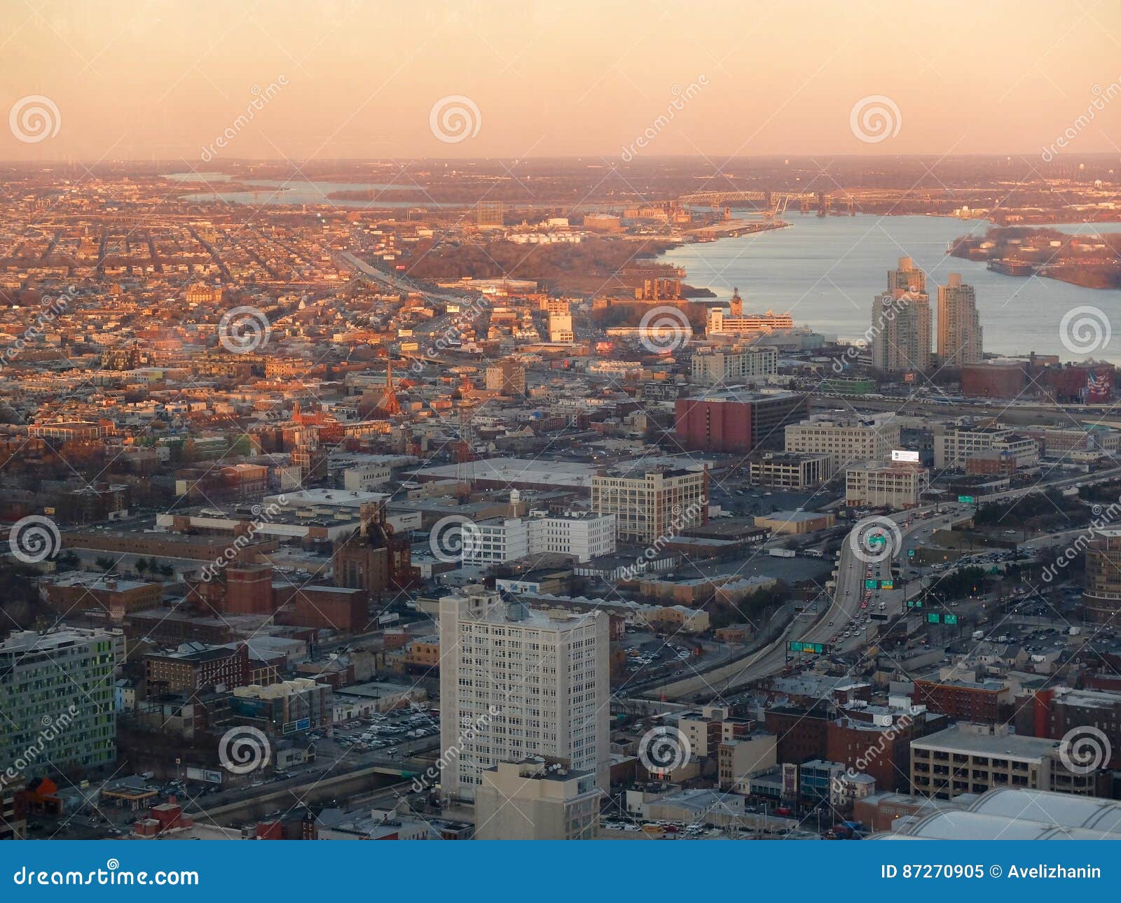 Sunset in Philadelphia stock image. Image of landscape - 87270905