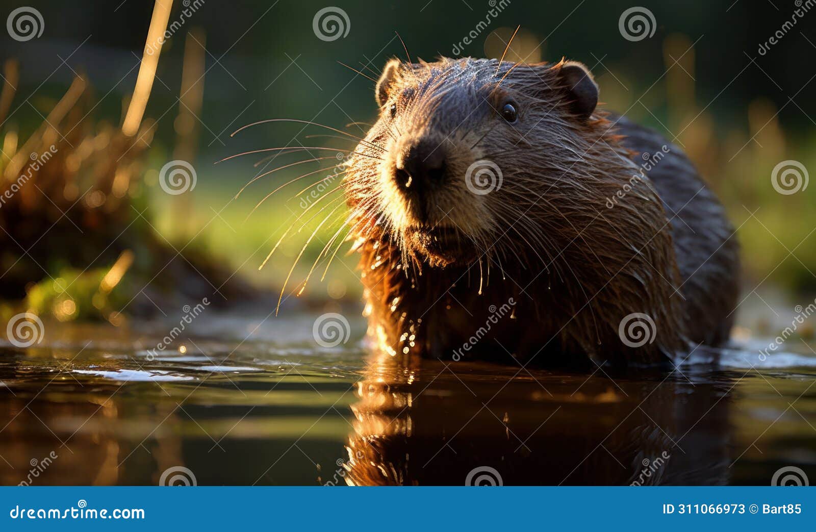 Sunset Photo of Nutria in Its Natural Habitat. Generative AI Stock ...