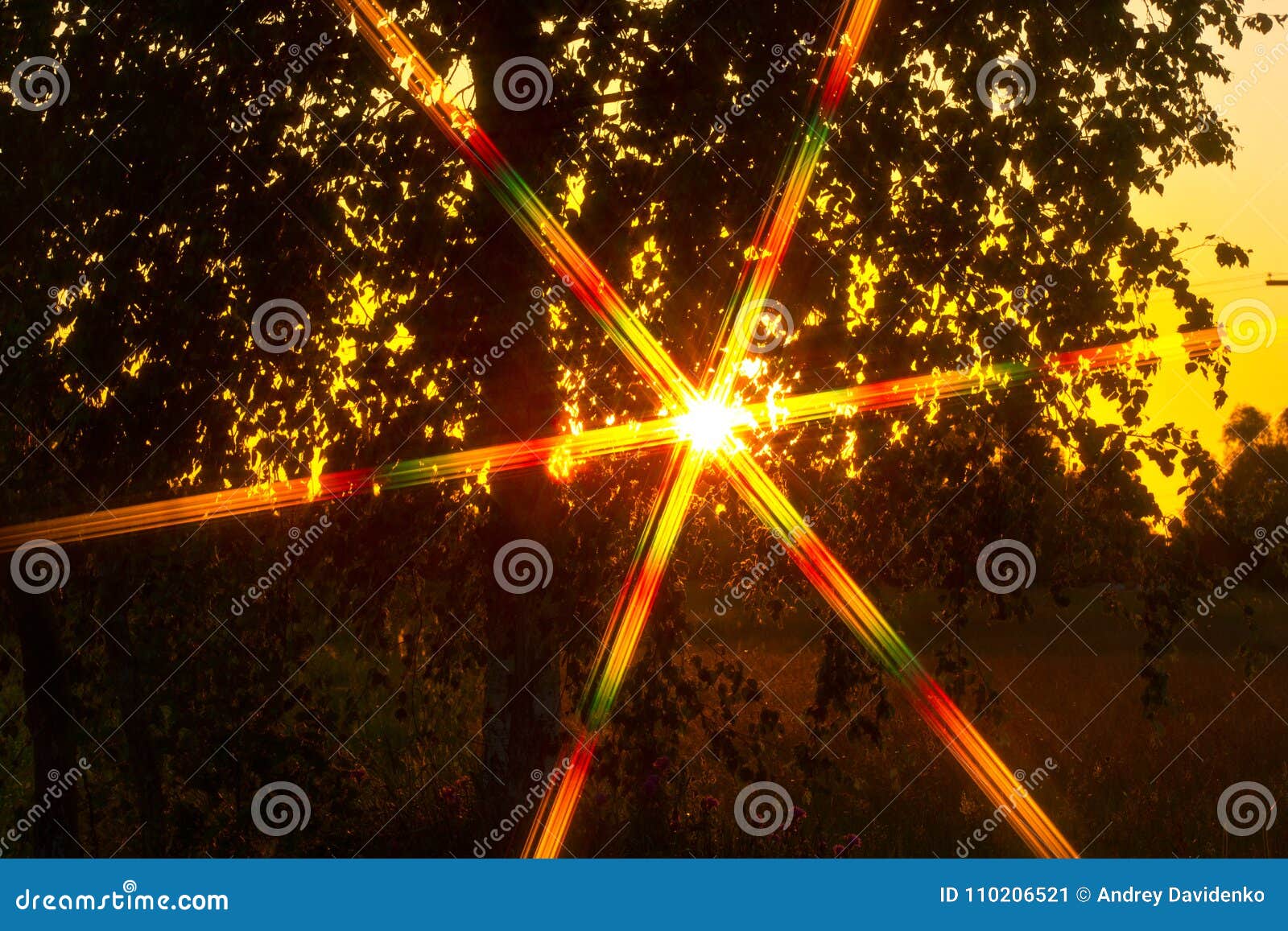Sunset and Physics. Optical Phenomena. Stock Image - Image of spectrum ...
