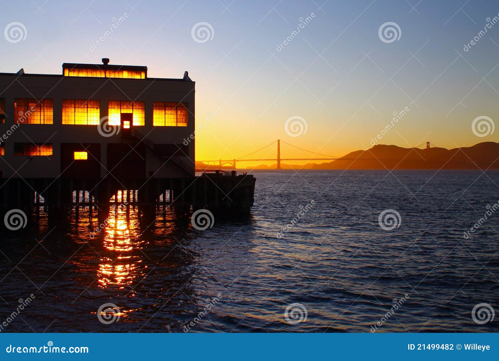 A sunset on the pier stock photo. Image of califonia - 21499482