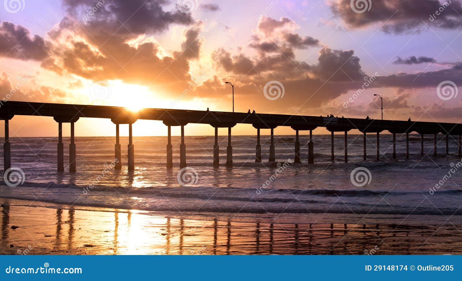 Sunset pier stock photo. Image of sunny, waves, water - 29148174