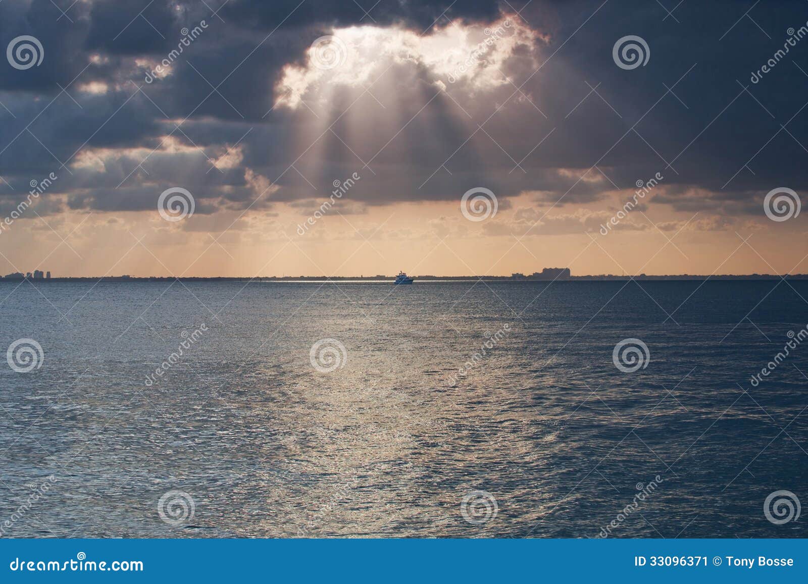 Sun Piercing through Clouds Stock Image - Image of beams, scenic: 33096371