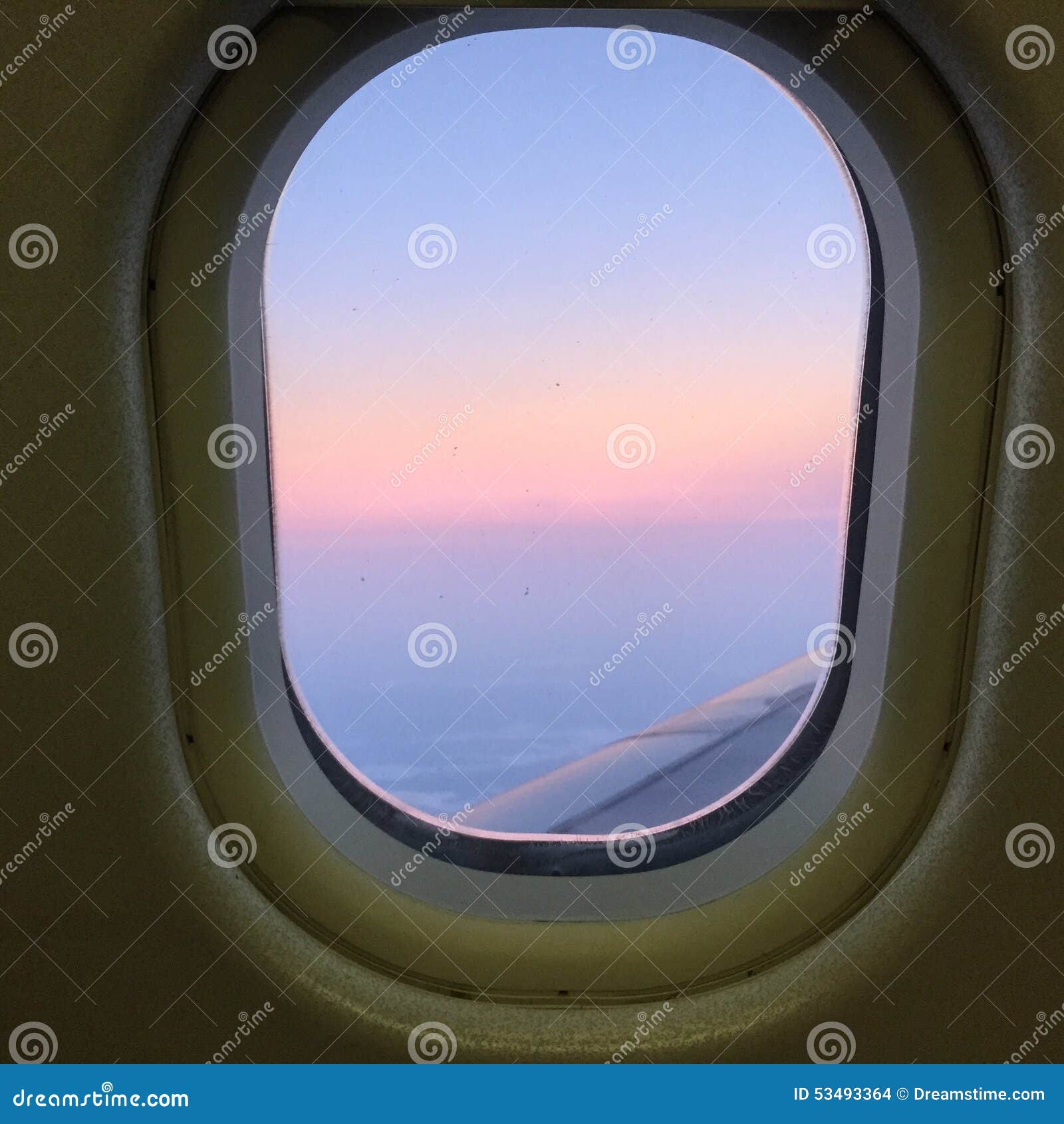 Sunset from a plane window stock photo. Image of harbour - 53493364