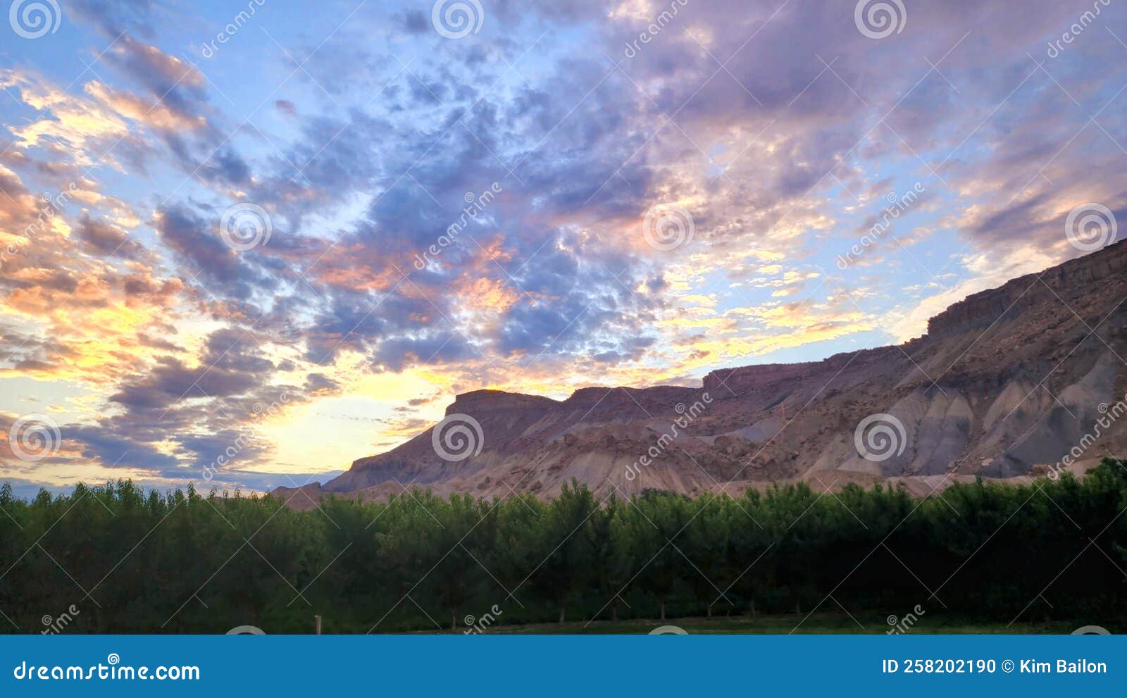 Sunset plateau Palisade stock photo. Image of nature - 258202190
