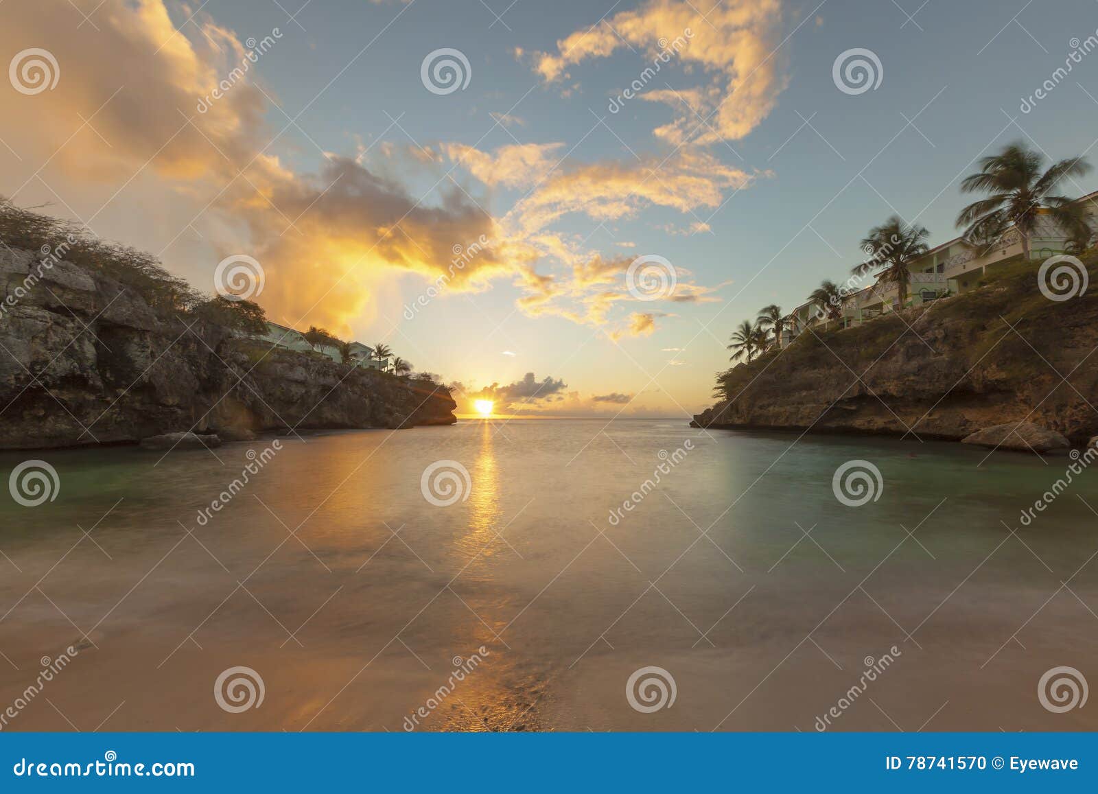 Sunset at Playa Lagun, Curacao Stock Photo - Image of playa, latin ...