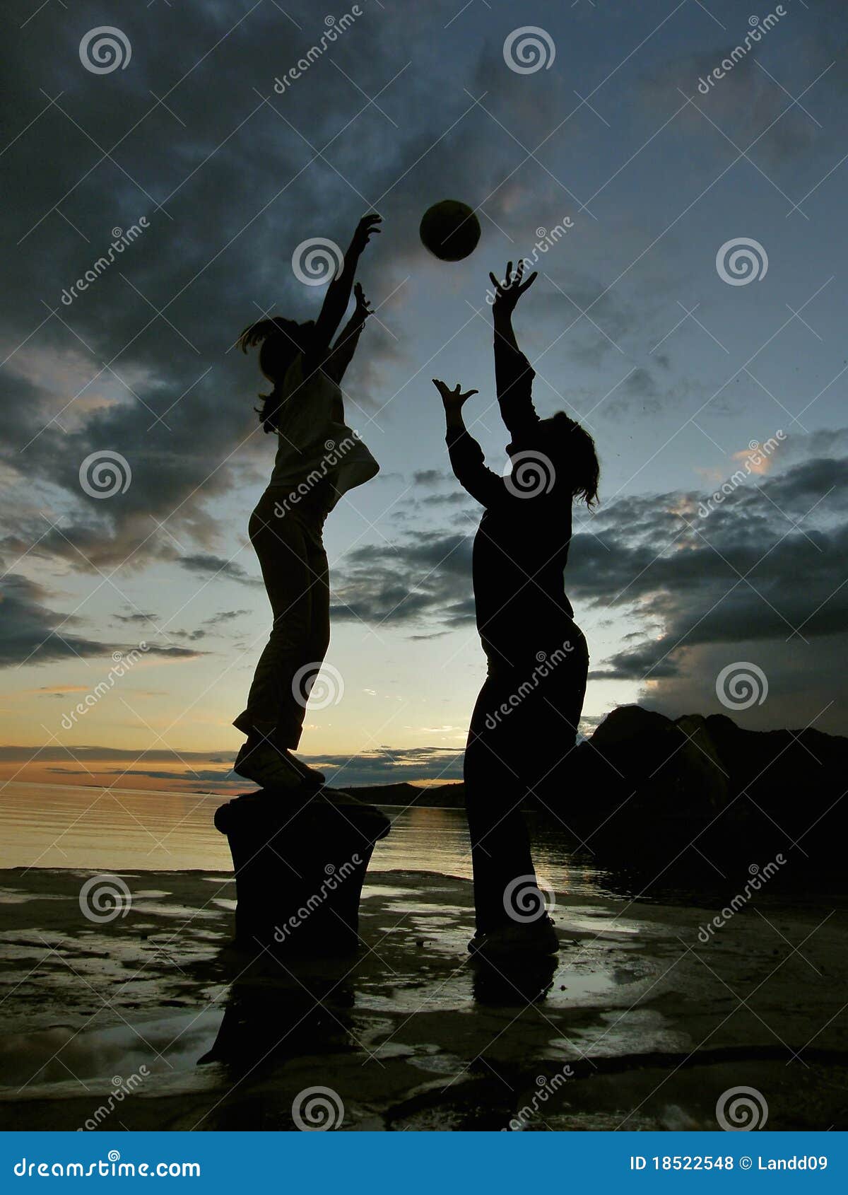 Sunset players stock photo. Image of clouds, beach, happiness - 18522548