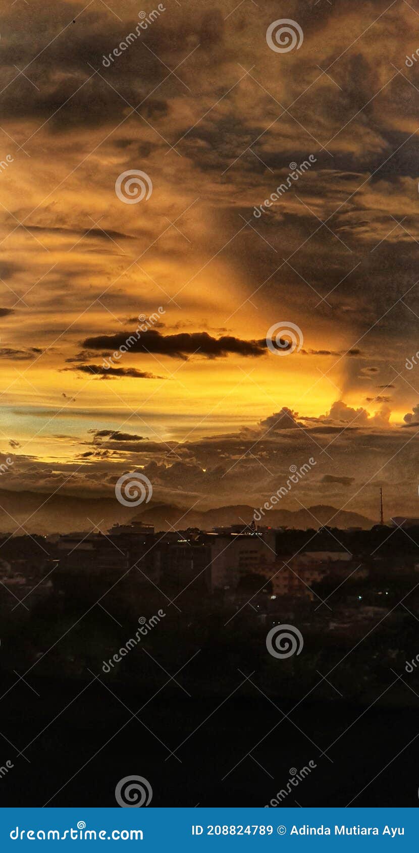 Sunset 6 PM at Bandung, Indonesia Stock Image - Image of wave, cloud ...