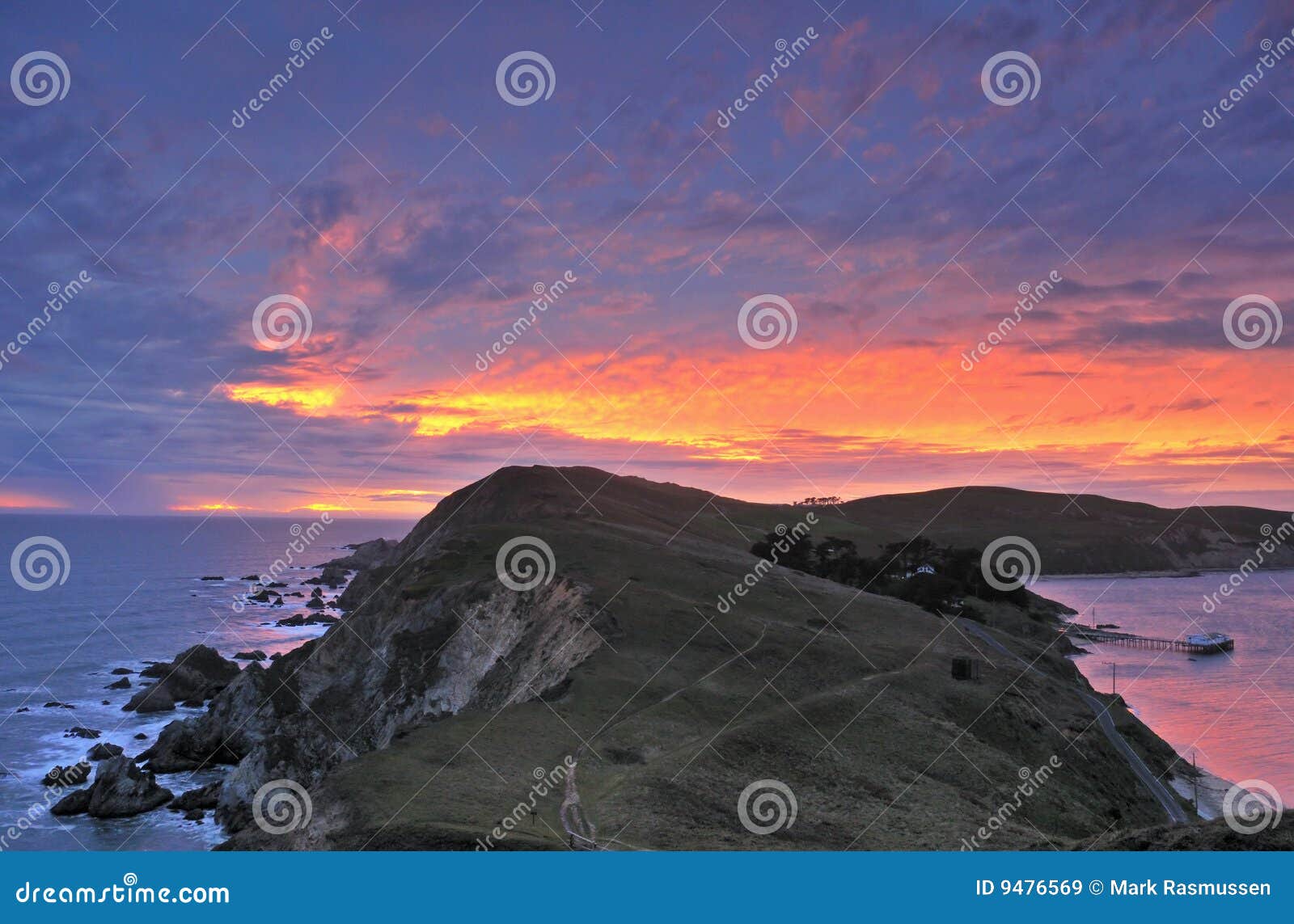 Sunset at Point Reyes stock image. Image of stormy, nature - 9476569