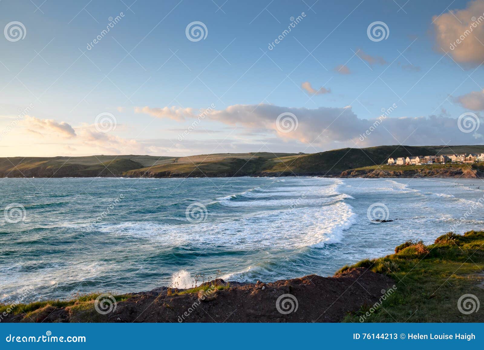 Sunset at Polzeath, North Cornwall Stock Image - Image of coast, nature ...