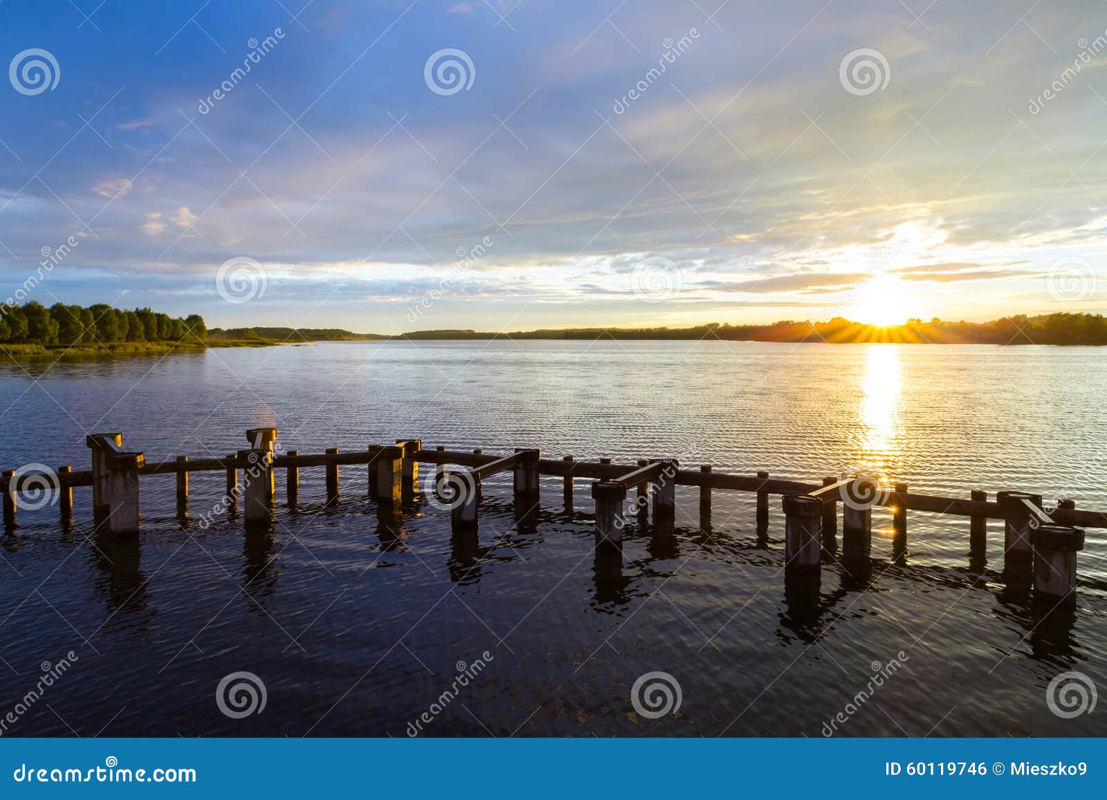 Sunset on the pond stock photo. Image of night, beauty - 60119746