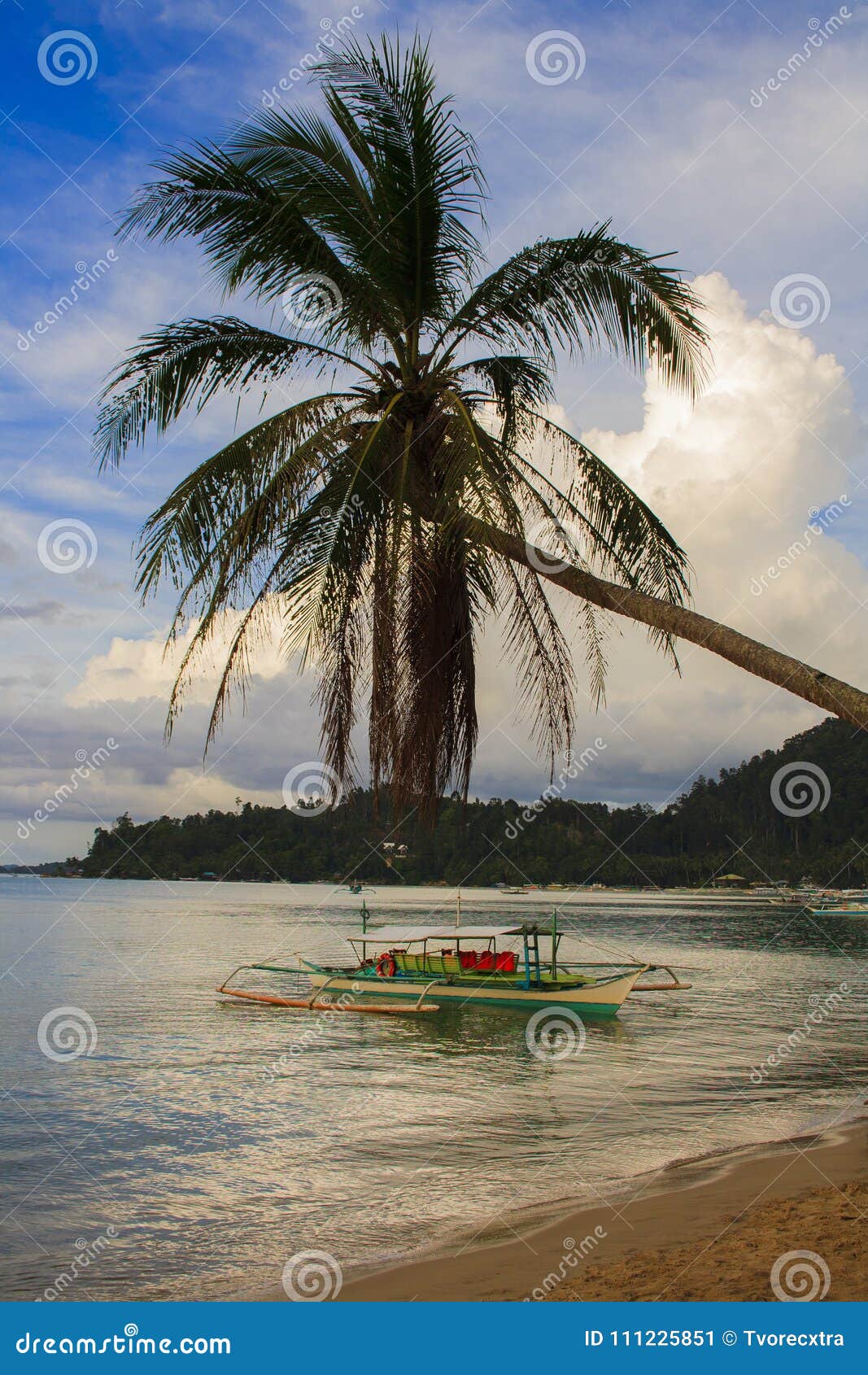 Sunset of Port Barton Beach. the Island of Palawan. Philippines. Stock ...