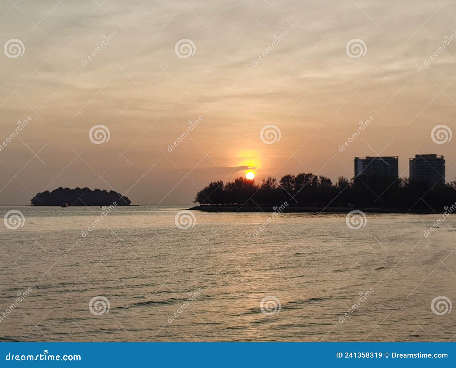 Sunset at port dickson stock image. Image of ocean, coast - 241358319