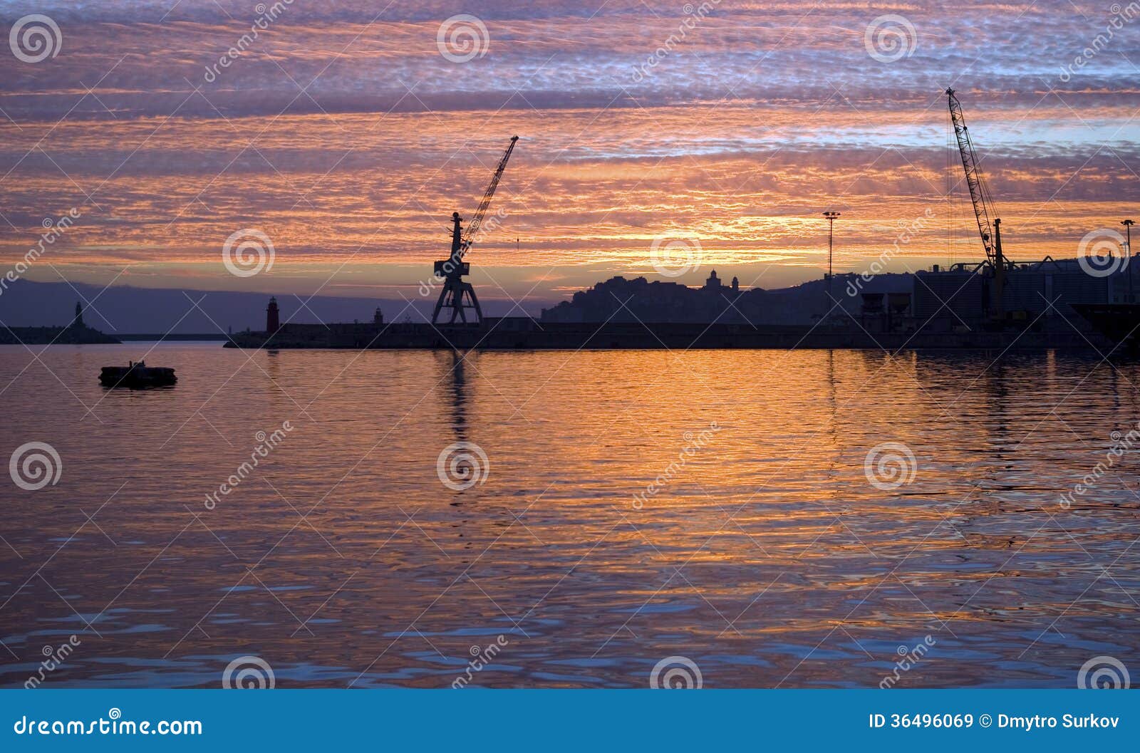Sunset in the port stock image. Image of harbour, nightlife - 36496069